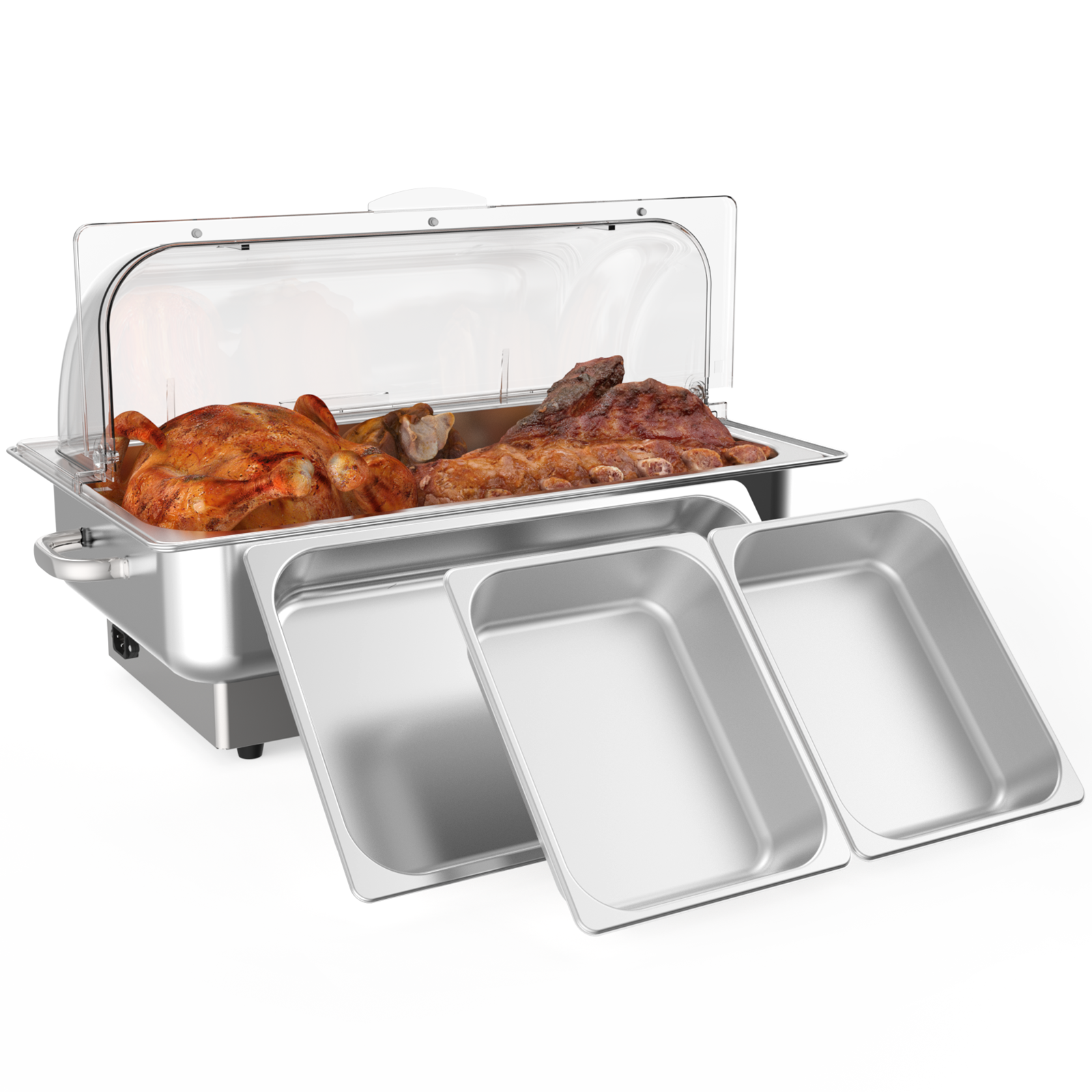 GARVEE 9QT(1x1/1+ 2x1/2Pan)Electric Chafing Dish with Temperature Cont