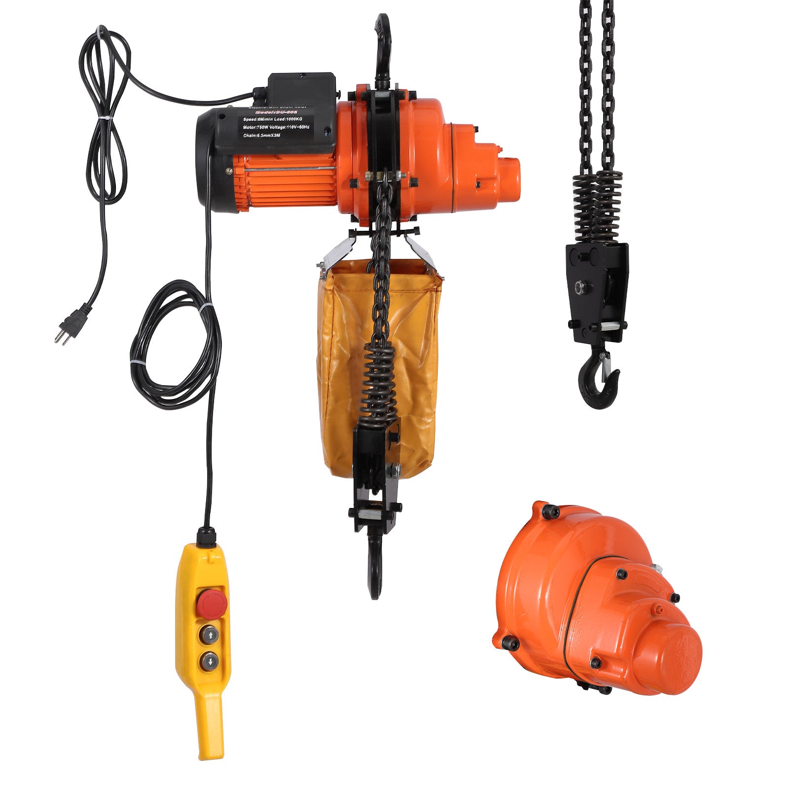 GARVEE 2200LB 750W Hoist - 110V Double Chain w/10ft Remote & 20ft Lift