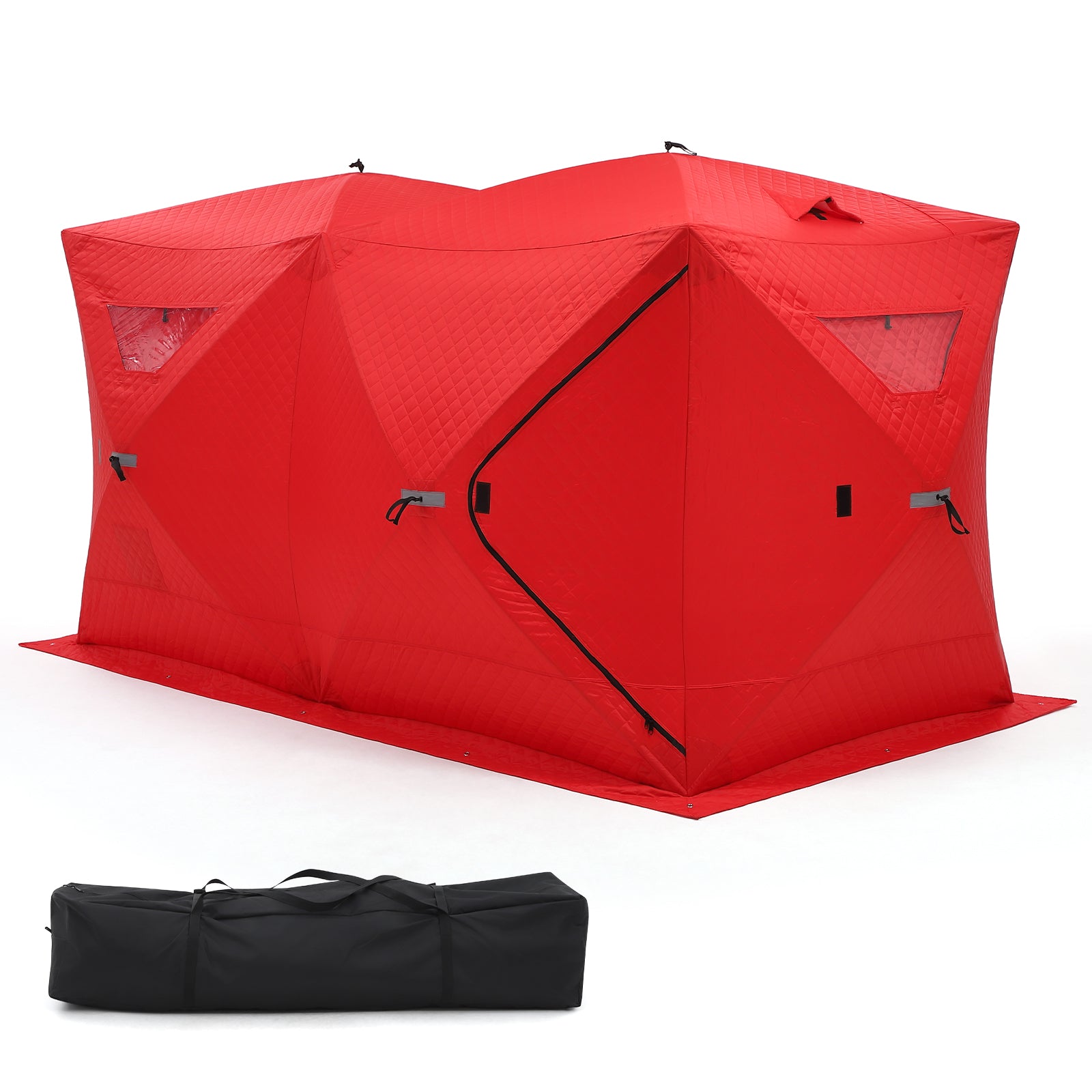 Garvee Pop-up Ice Fishing Shelter 7-8 Person, 3-Layer Insulated ...