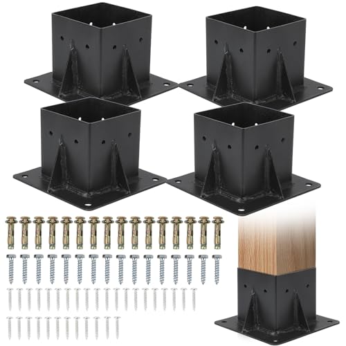 GARVEE 4"x 4" Post Brackets - Heavy Duty Steel Supports for Outdoor Use