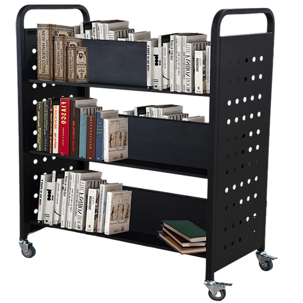 Heavy-Duty Book Cart for Libraries - GARVEE 200LBS