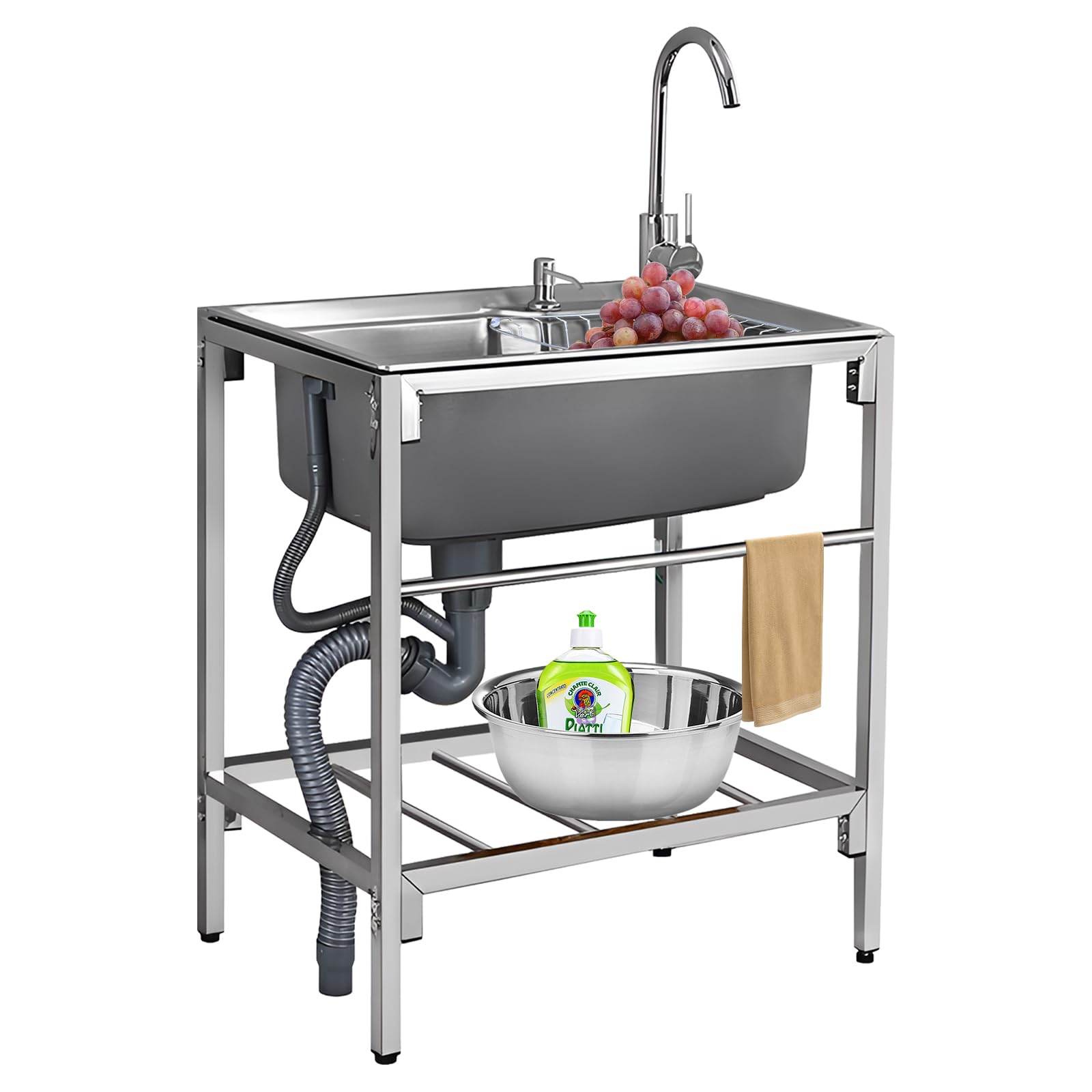 GARVEE Utility Stainless Steel Sink - Versatile for Indoor and Outdoor Use