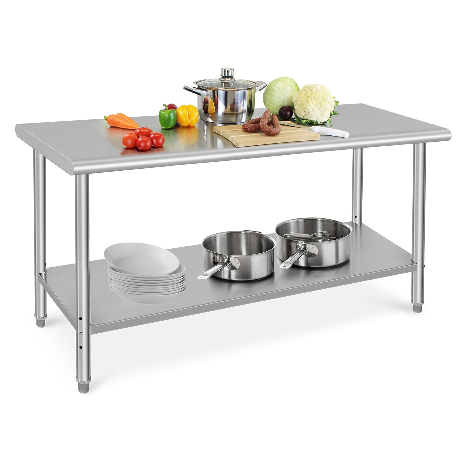 GARVEE Stainless Steel Prep Table - Versatile for Indoor and Outdoor Use