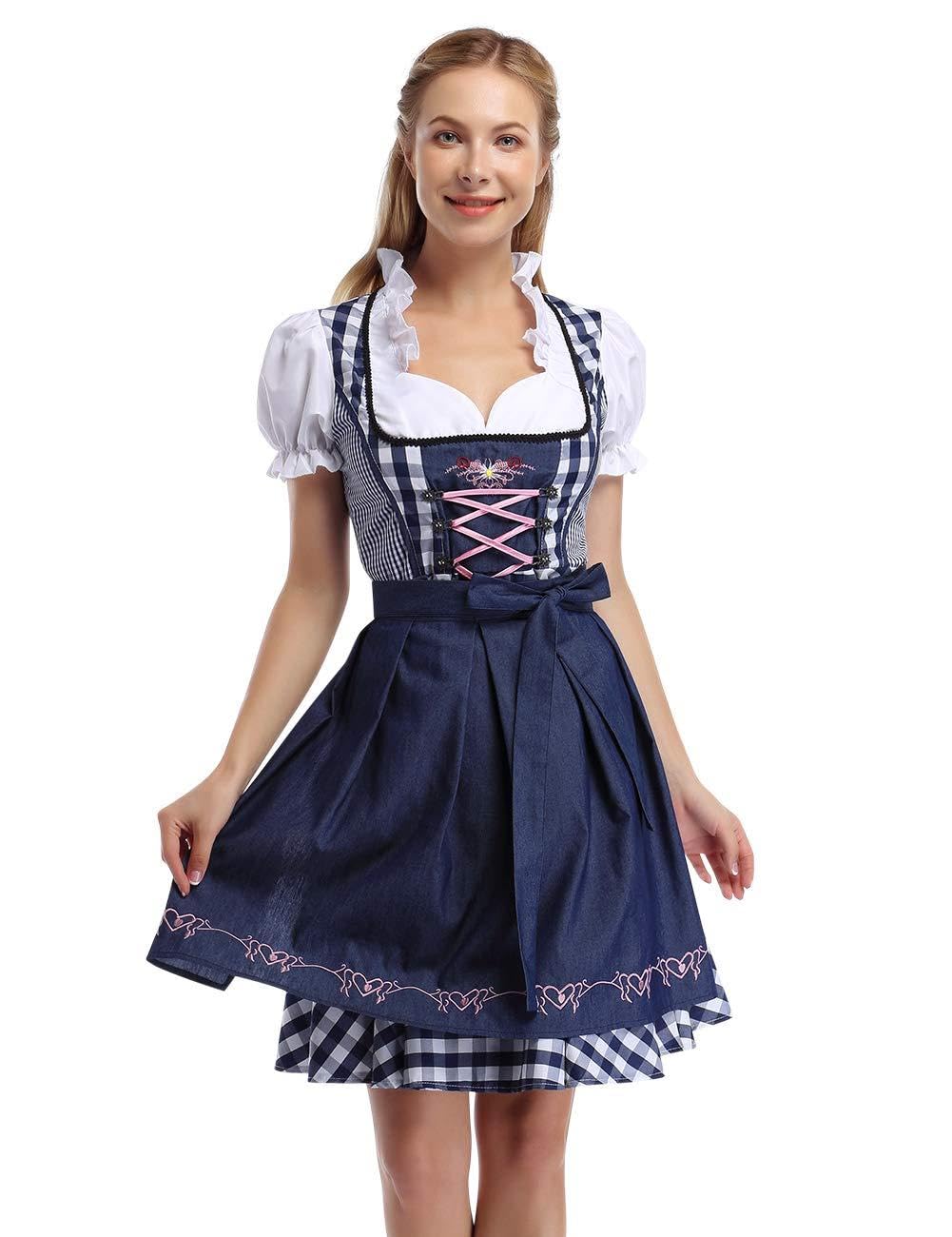 Garvee Women's German Dirndl Beer Dress Costumes for Bavarian Oktoberf