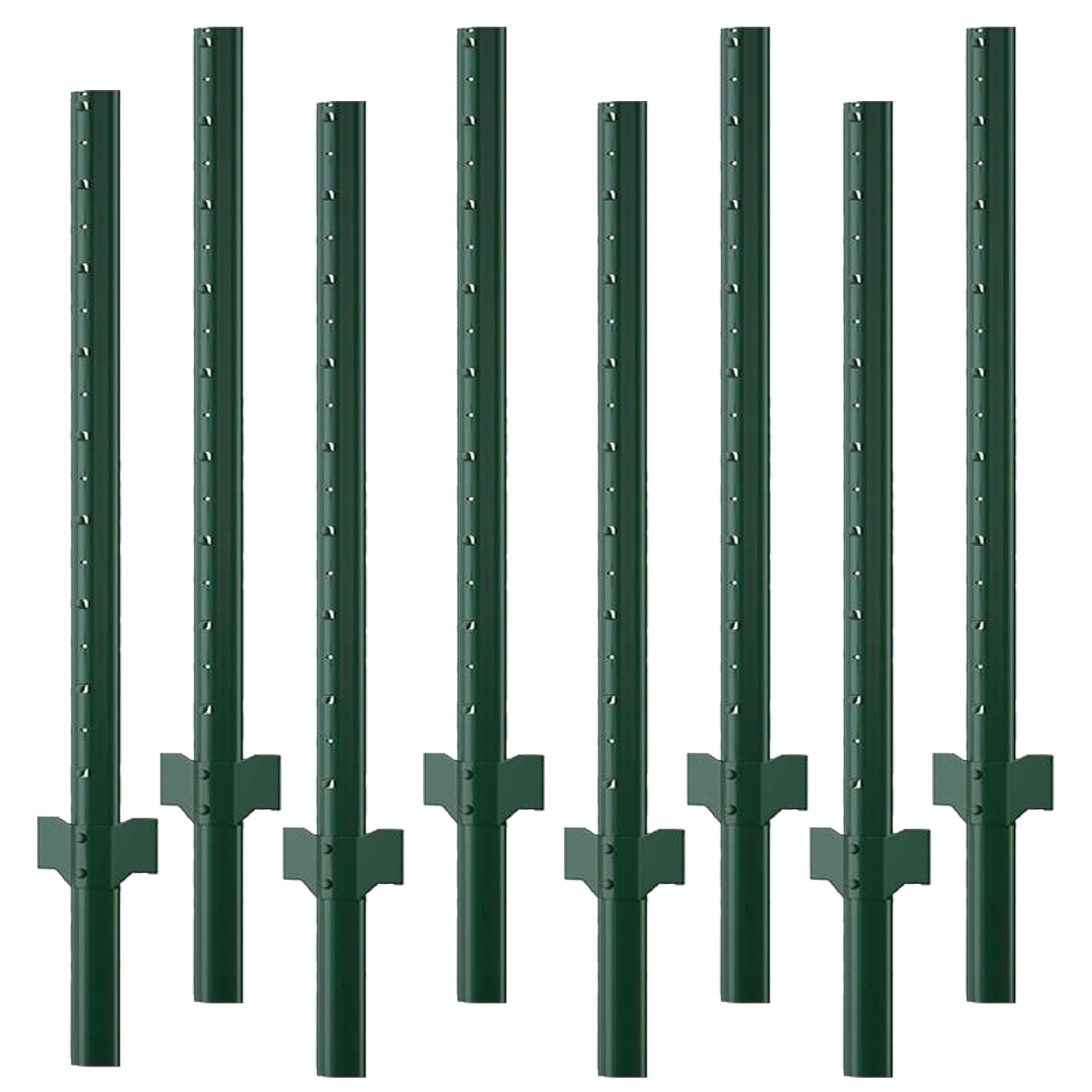 Garvee 8-Pack 5ft Steel T-Post Fence Stakes - Heavy-Duty Metal Garden