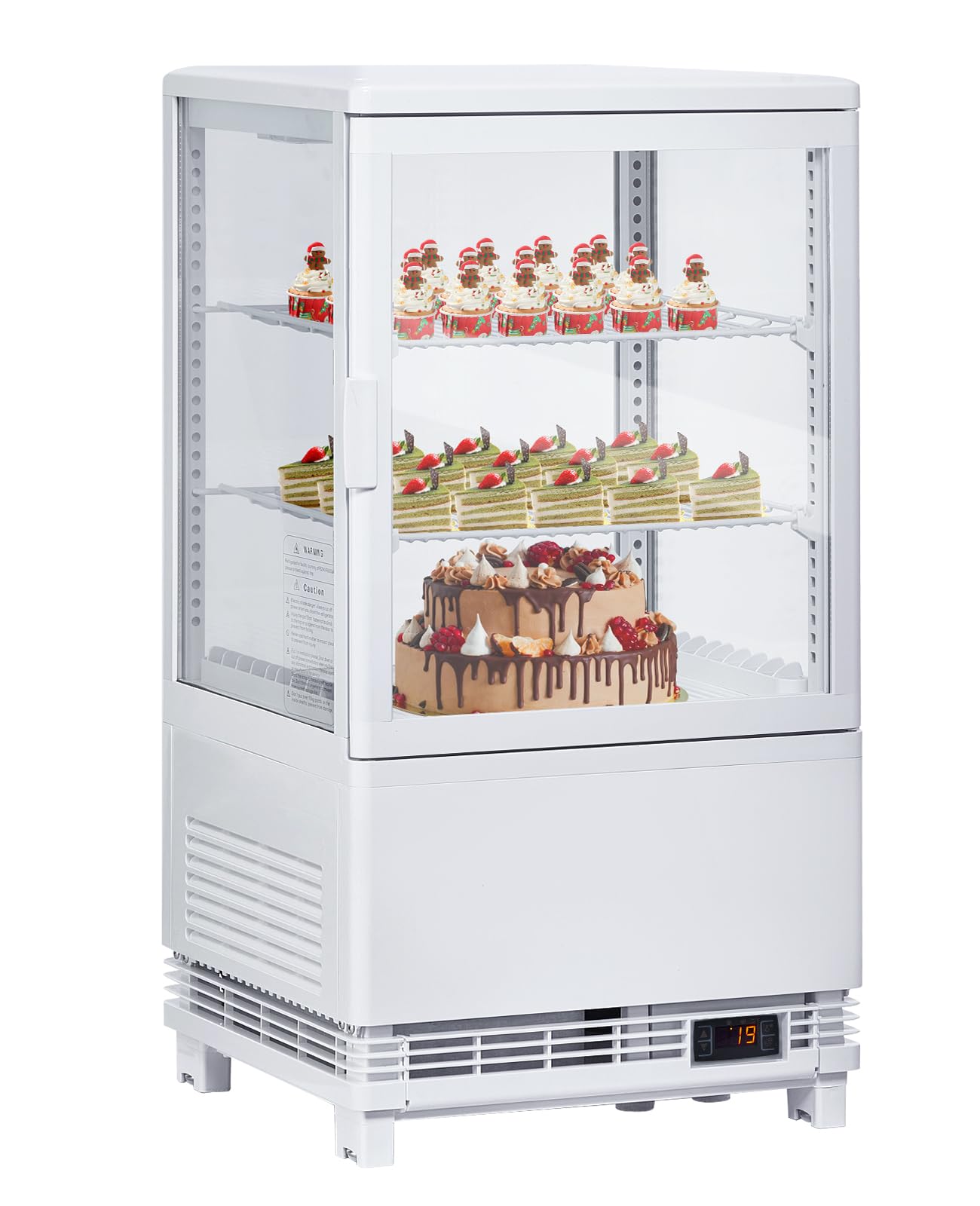 GARVEE 58L/2.1 Cu.FT Commercial Refrigerator Display Case, Double-Laye