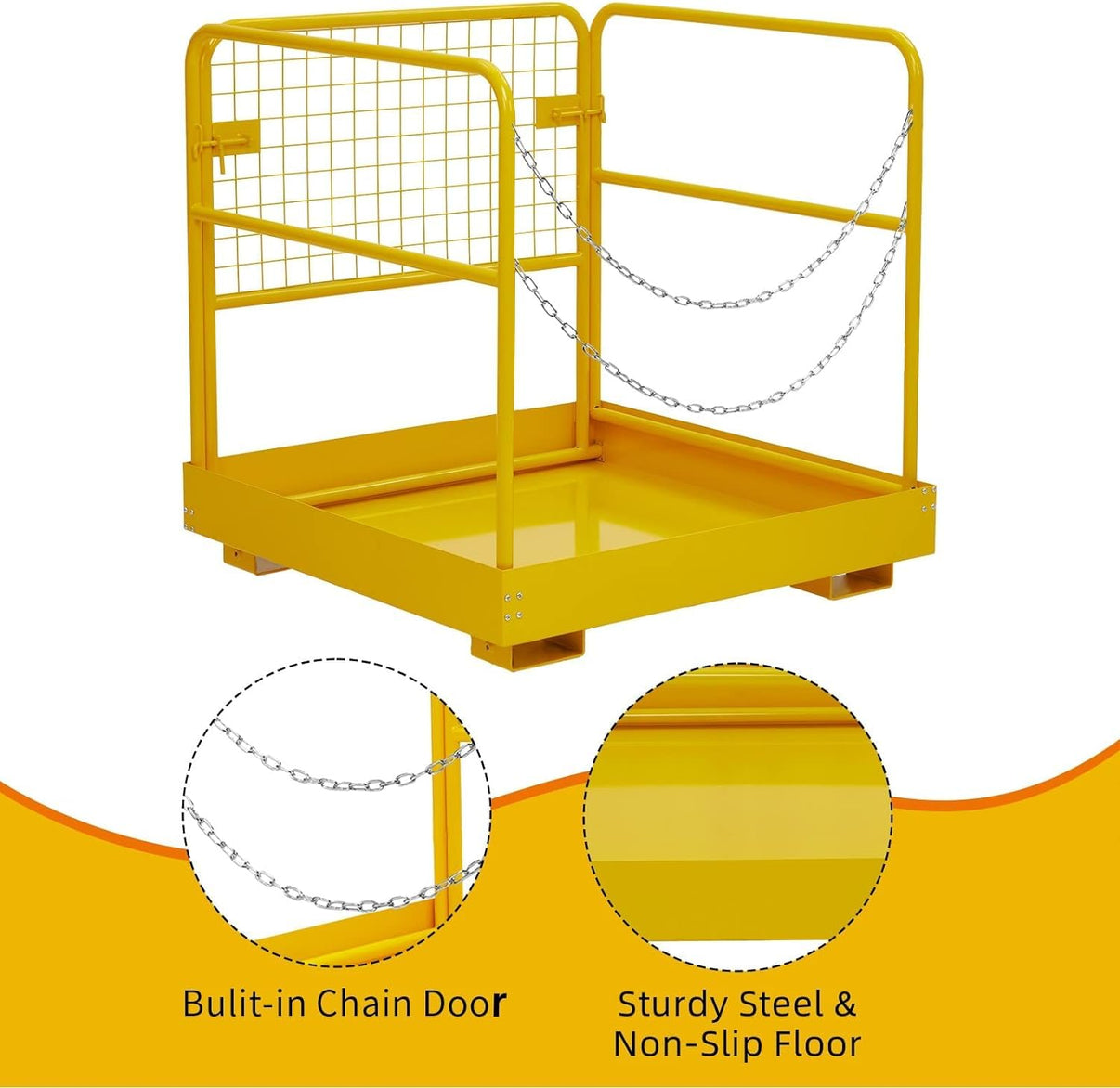 GARVEE 36x36 Inch Forklift Safety Cage for 1 or 2 People, Forklift Man
