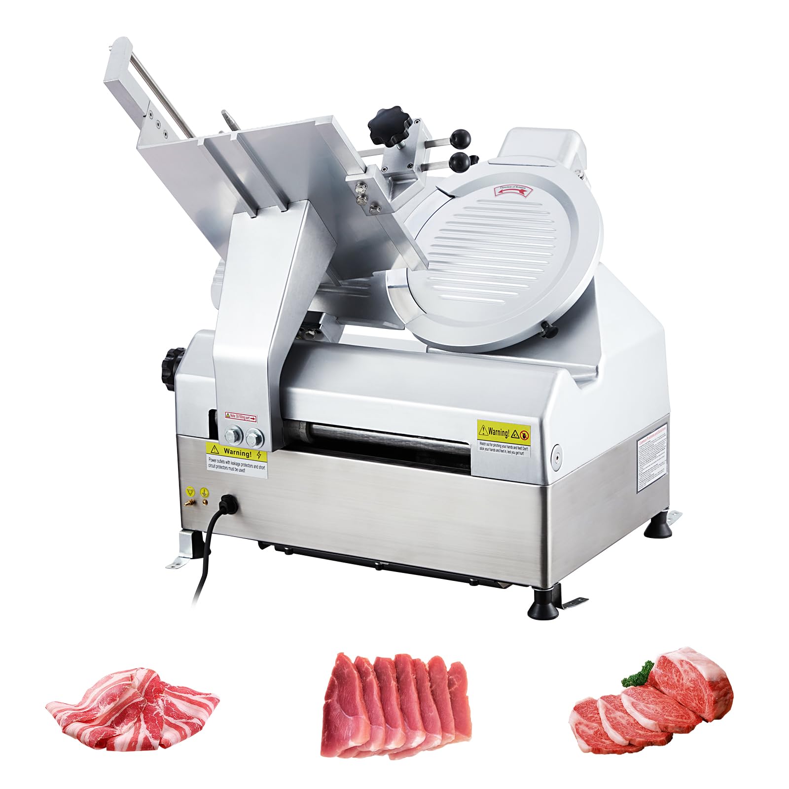Garvee 550W Automatic Meat Slicer, 12.6" Blade, Dual-Motor Adjustable 0 ...