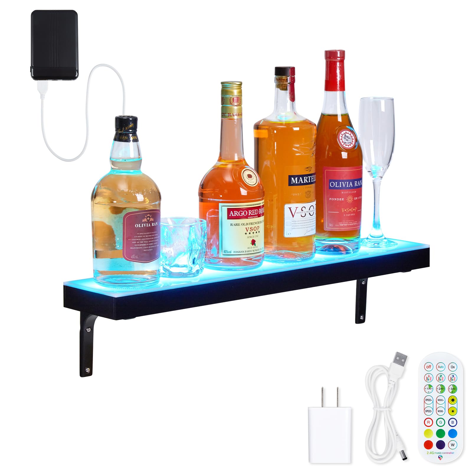 GARVEE LED Lighted Liquor Bottle Display Shelf - Enhance Your Home Bar