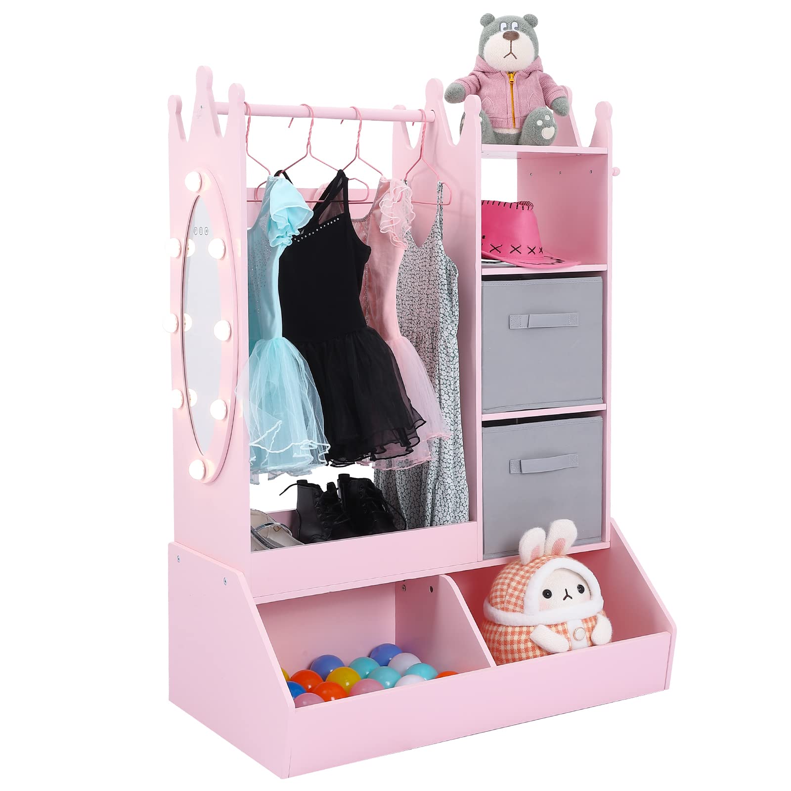 GARVEE Pink Dress-Up Storage for Girls - Versatile and Stylish