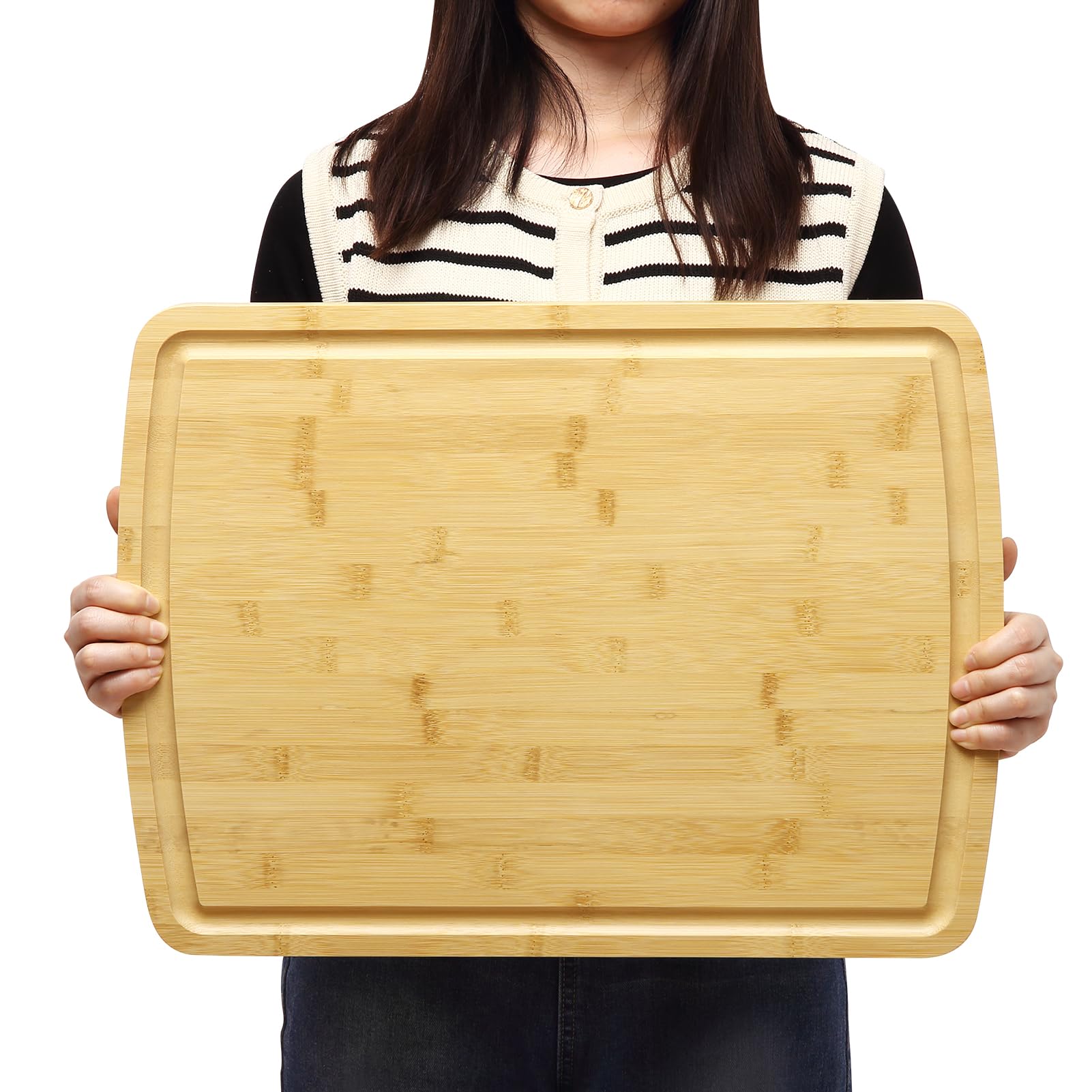 GARVEE Extra Large Organic Bamboo Cutting Board for Versatile Kitchen Use