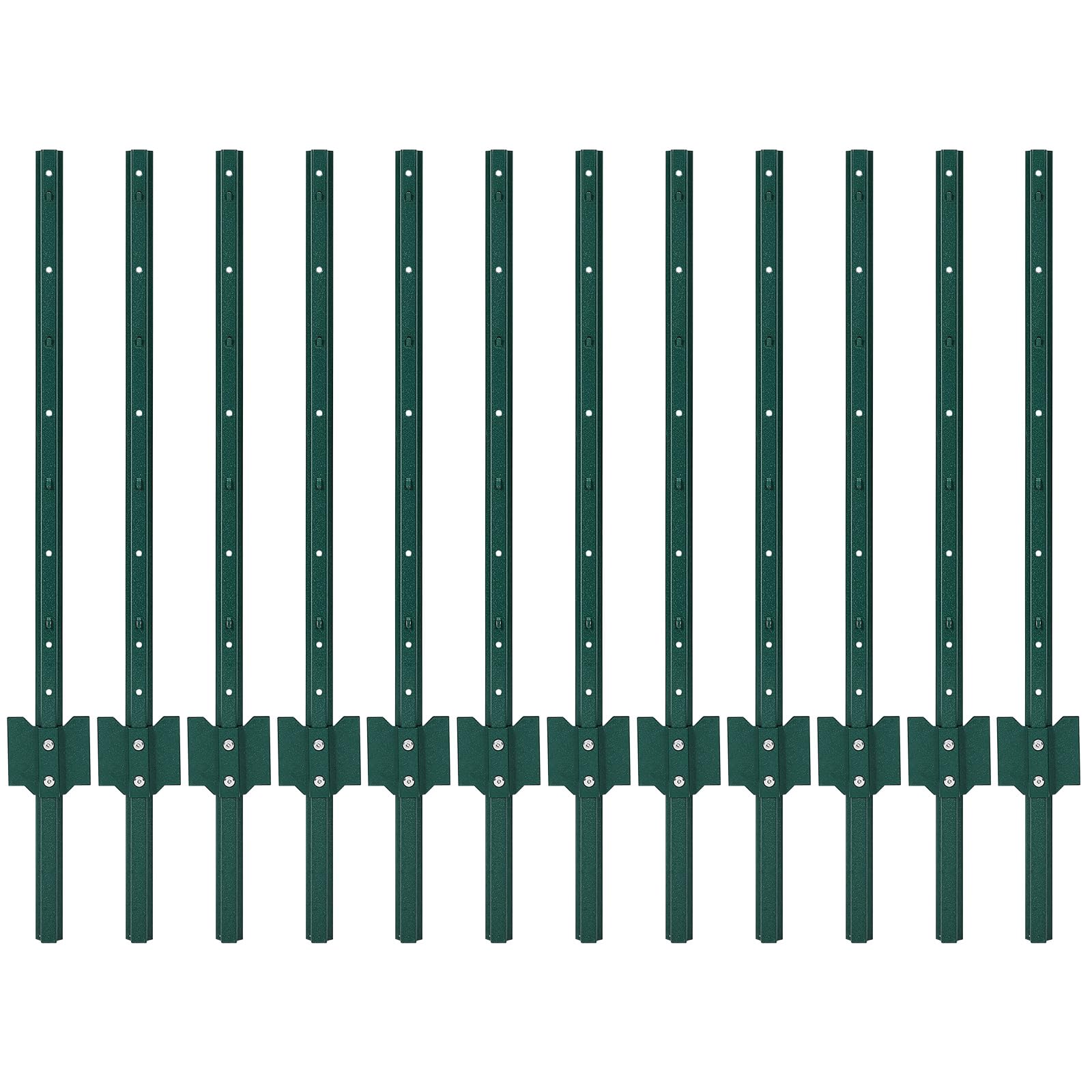 Garvee 3FT Metal U-Post Fence Stakes, 12-Pack - Heavy-Duty Rust-Resist