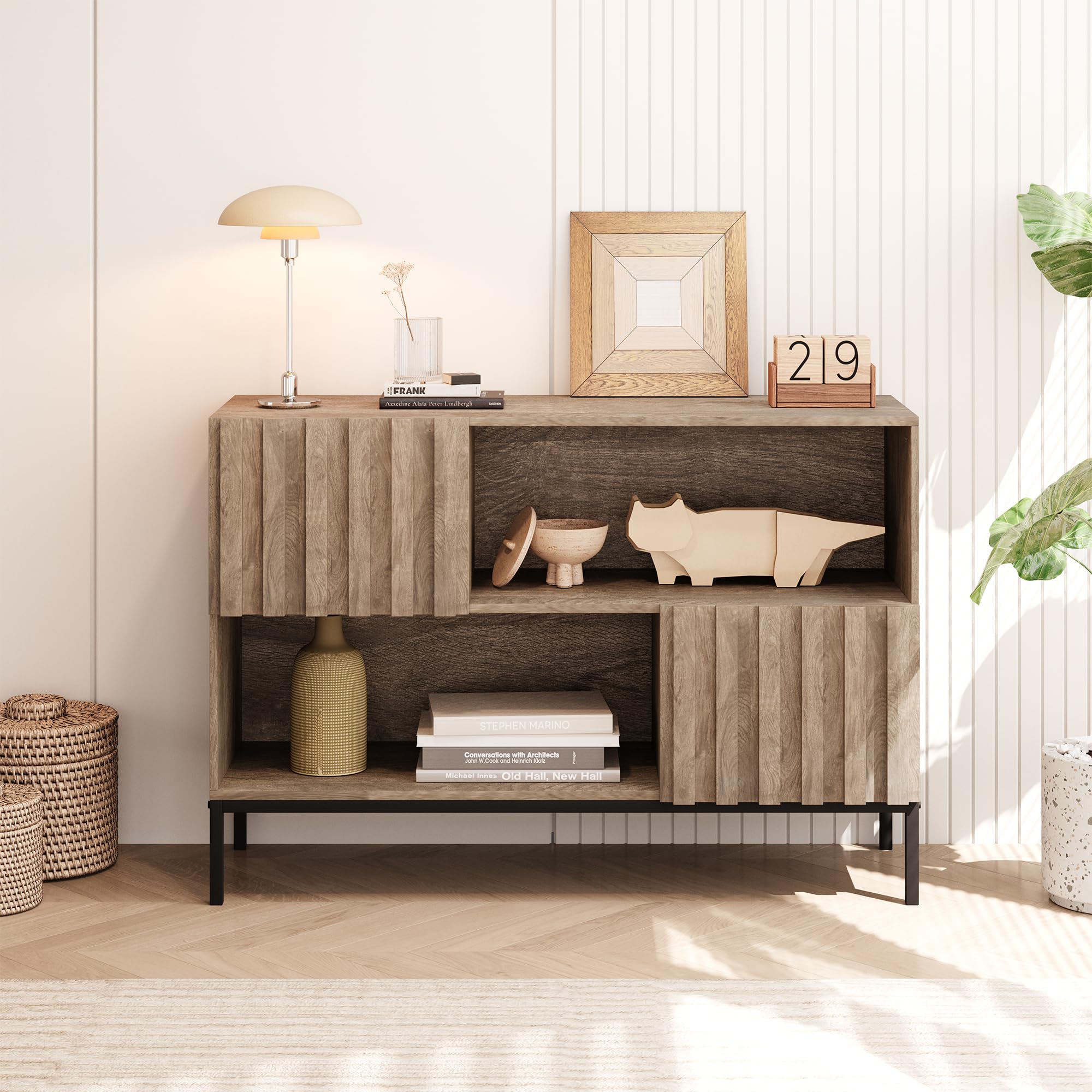 GARVEE Entryway Console Table - Modern Farmhouse Style with Storage