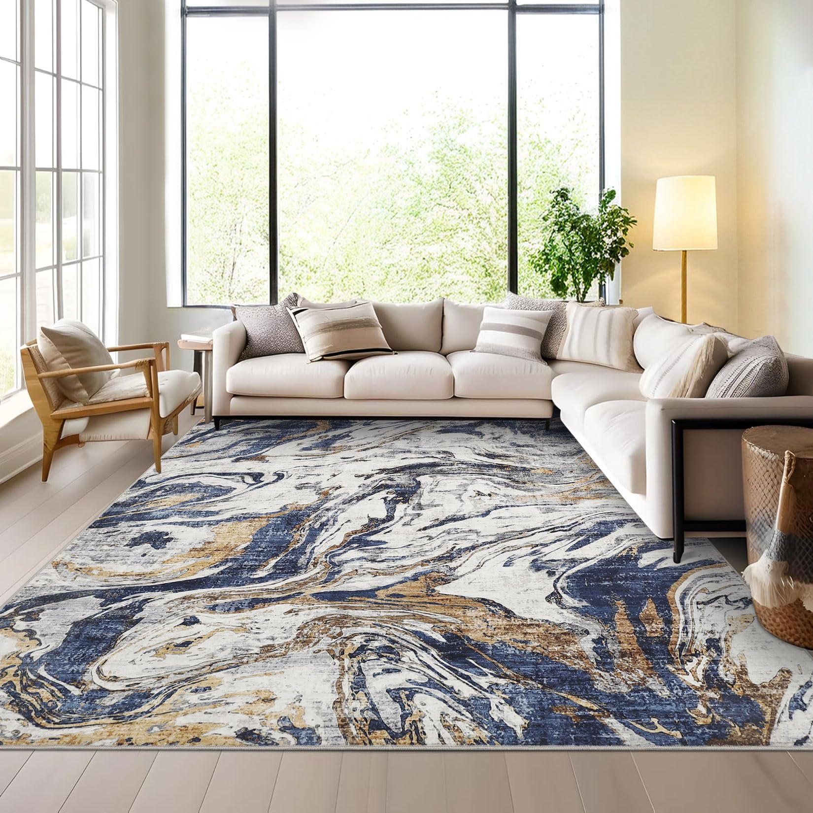 GARVEE Modern Abstract Area Rug - Stylish & Functional 5x7 Rug for Any Room