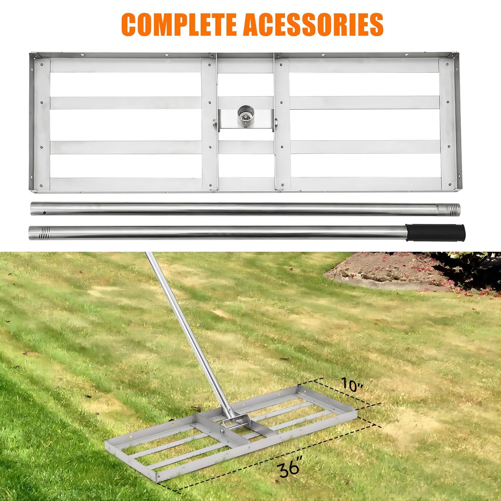 Yard Leveling Rake 48" Driveway Drag Harrow - Landscape Grader & Power ...
