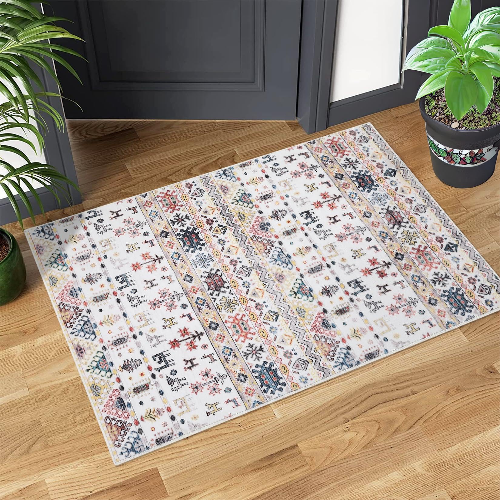 GARVEE Bohemian Washable Rug 2x3 - Stylish & Non-Slip