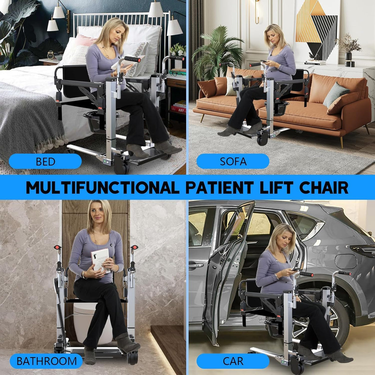 GARVEE Electric Patient Lift Transfer Chair - Versatile and Portable