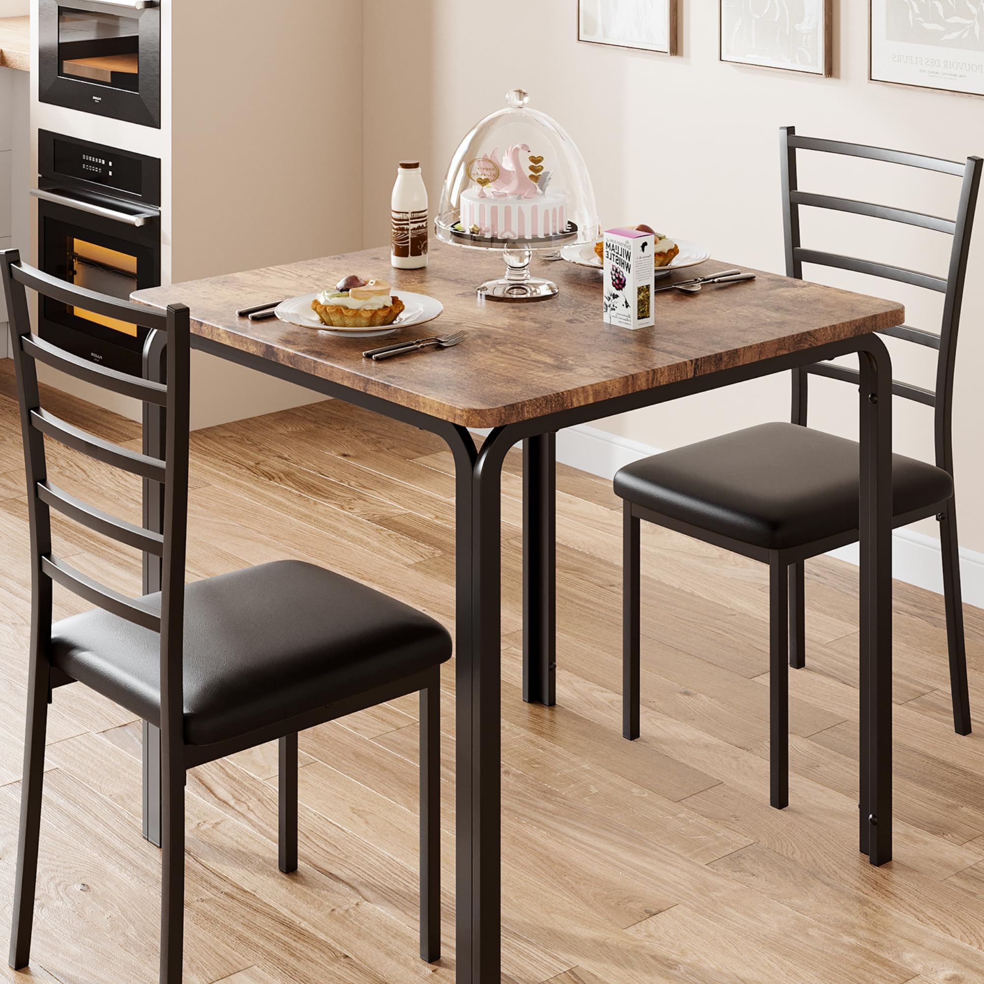 GARVEE Small Square Dining Table Set for 2 - Versatile & Stylish