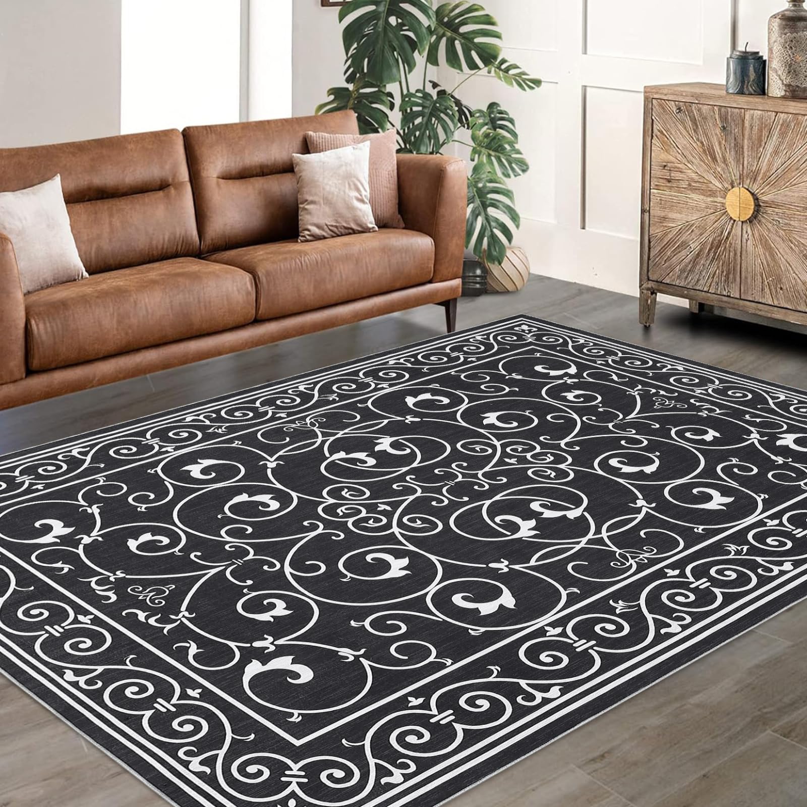 GARVEE 8x10 Washable Moroccan Area Rug - Cozy, Durable, and Stylish