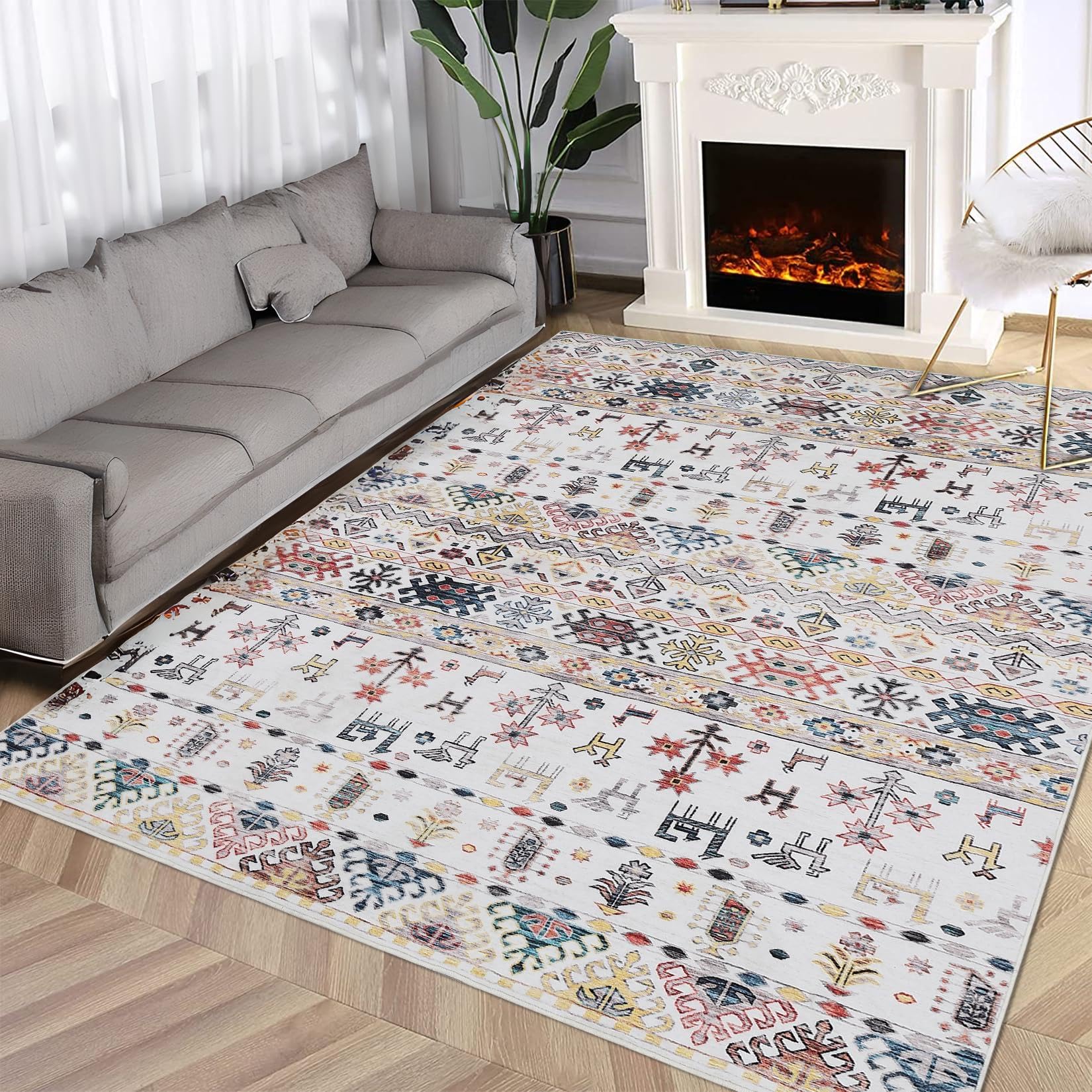 GARVEE Bohemian Washable Rugs - Stylish & Functional Area Rug