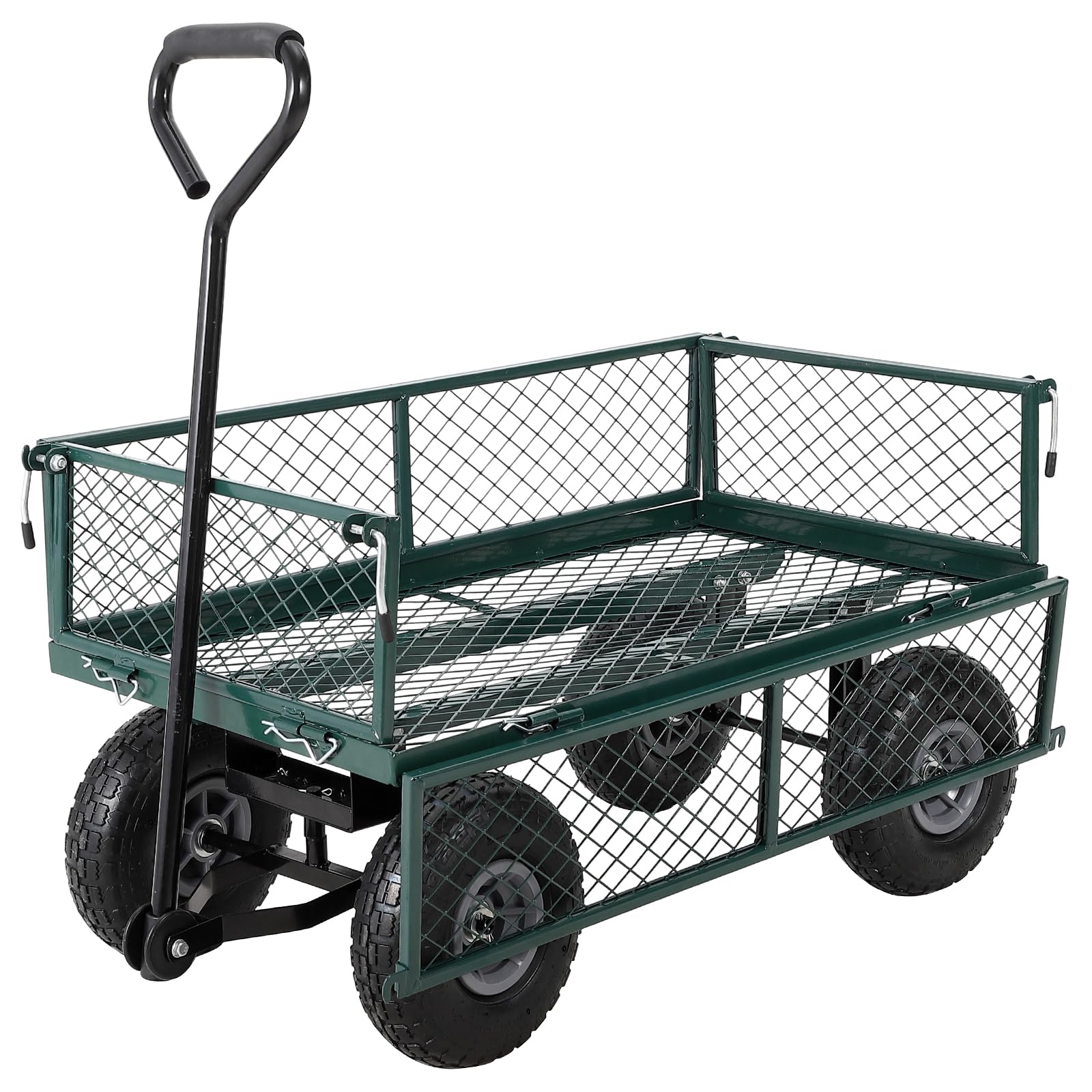 GARVEE Steel Garden Cart - Heavy Duty & Multi-Functional for Outdoor Use