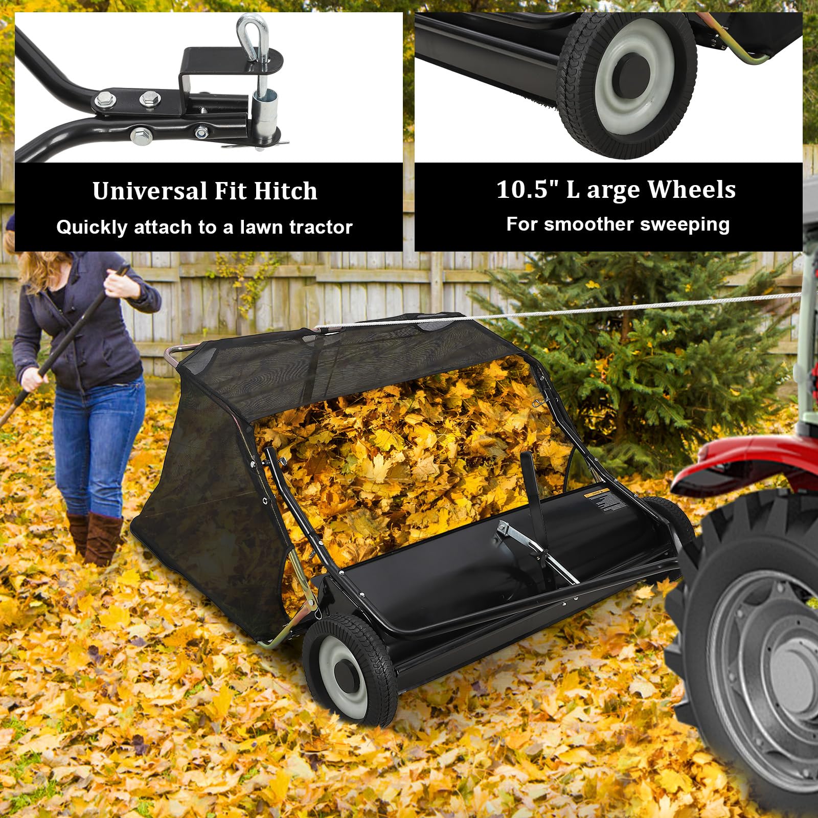 Leaf Collector Leaf Vacuum Pickup Pro Garden Sweeper - Manual Leaf ...