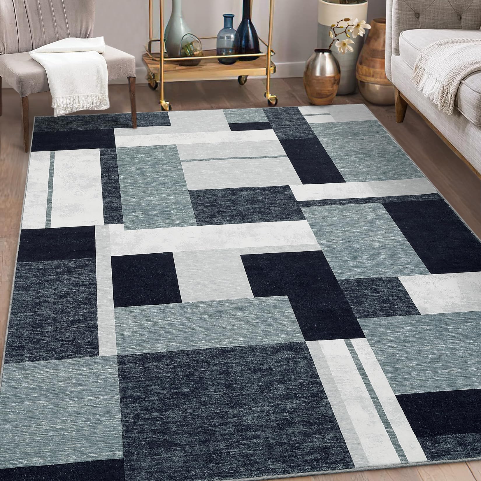 GARVEE Bedroom Rug 8x10 - Modern, Machine Washable, Durable & Cozy