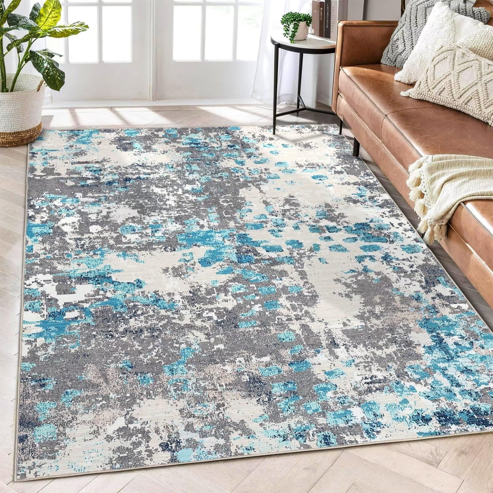 GARVEE Boho Chic Abstract Rug - Non-Slip, Washable & Stain Resistant