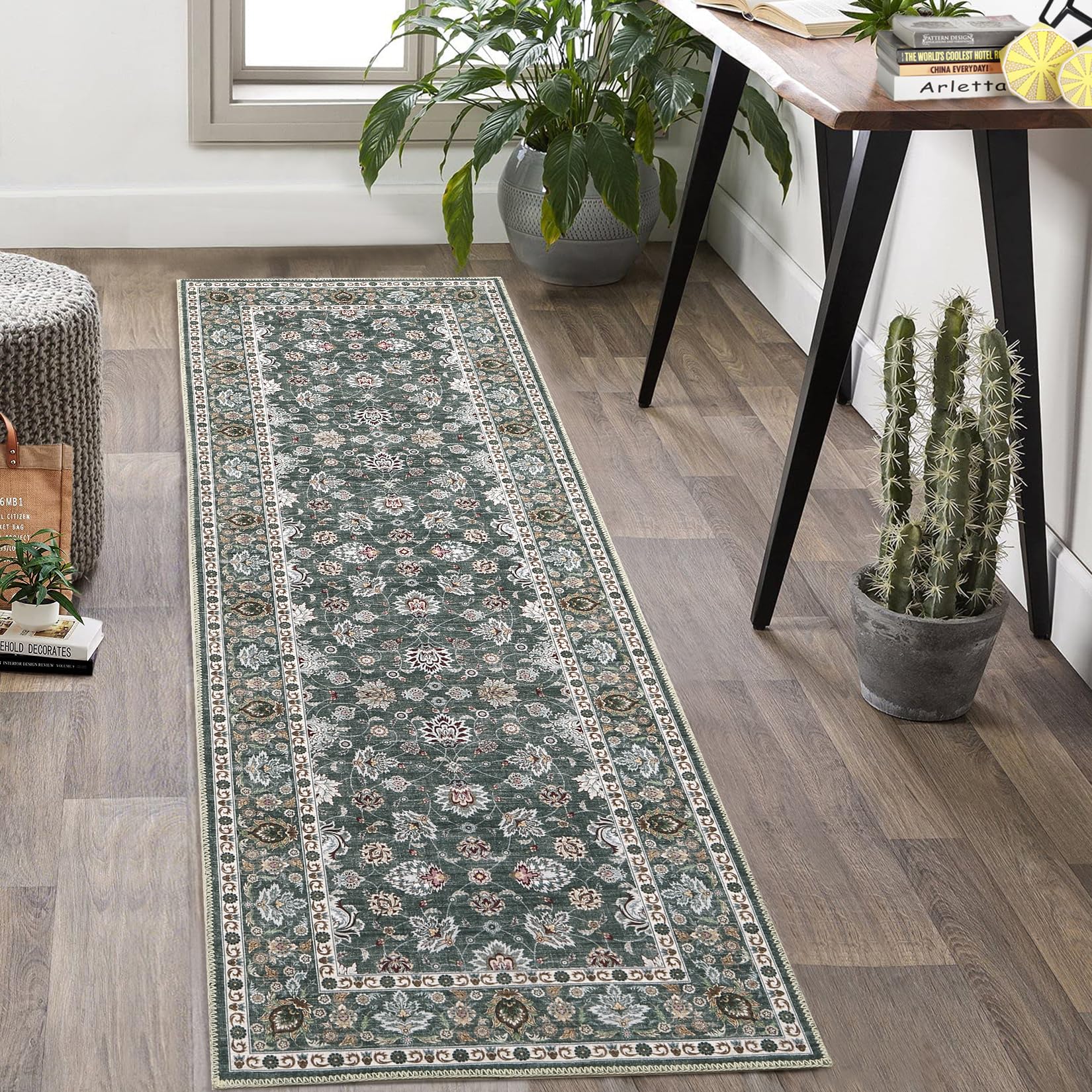 GARVEE 2x6 Kitchen Rug Runner - Vintage Style, Machine Washable, Stain ...