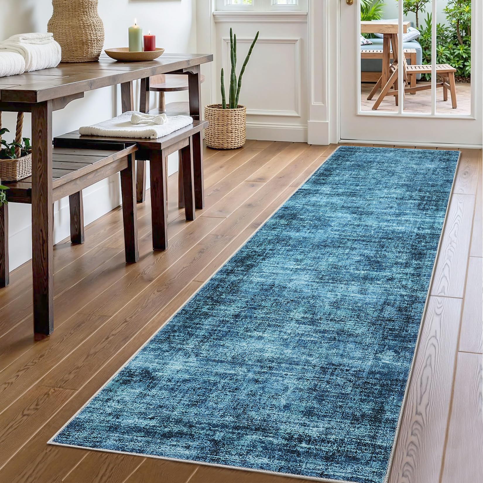 GARVEE Hallway Runner Rug 2x8 Low Pile Non-Slip Vintage Distressed ...