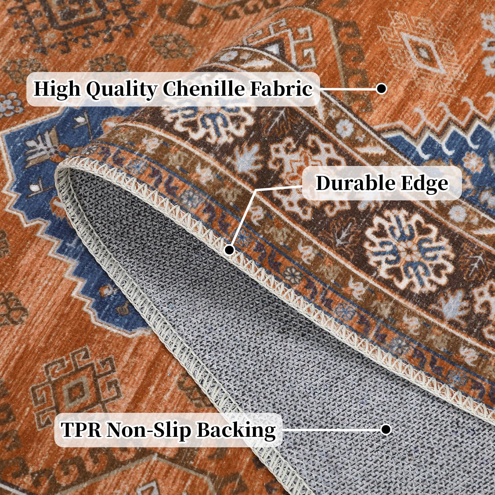 GARVEE Washable Rug 8x10 Area Rugs for Living Room Non Slip Large Area