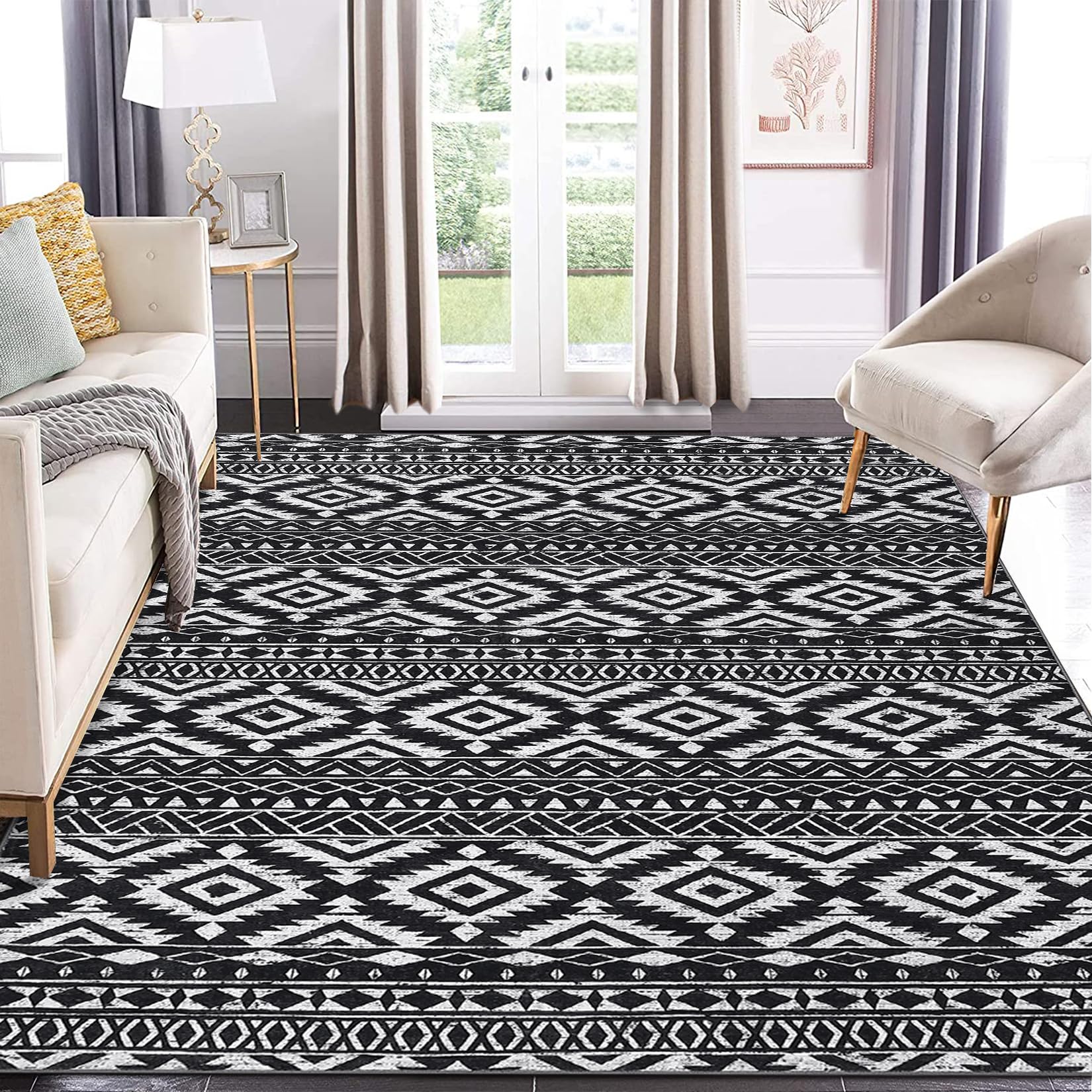 GARVEE 8x10 Washable Non-Slip Area Rug - Modern & Stylish