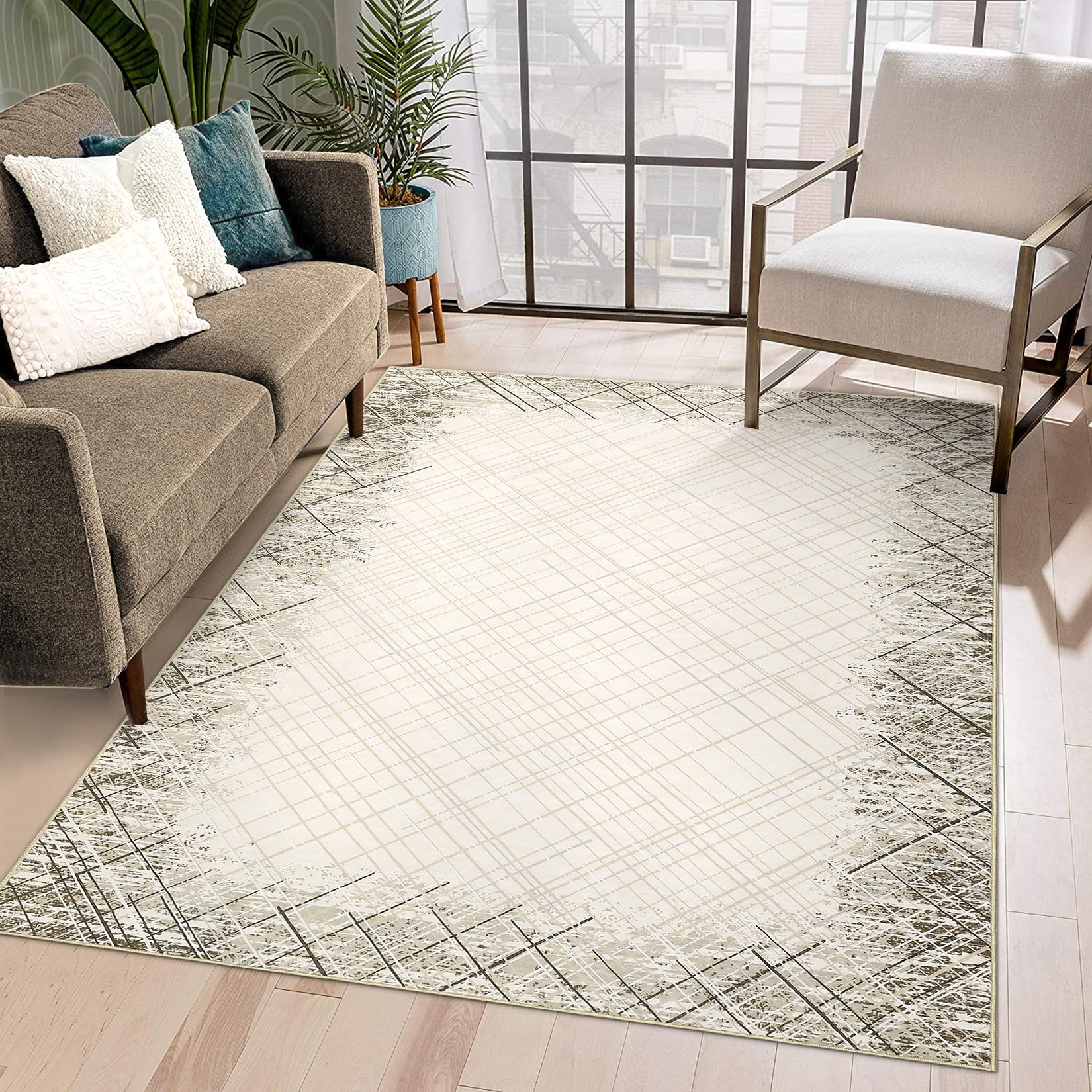 GARVEE 8x10 Area Rug - Modern, Stain Resistant, Machine Washable