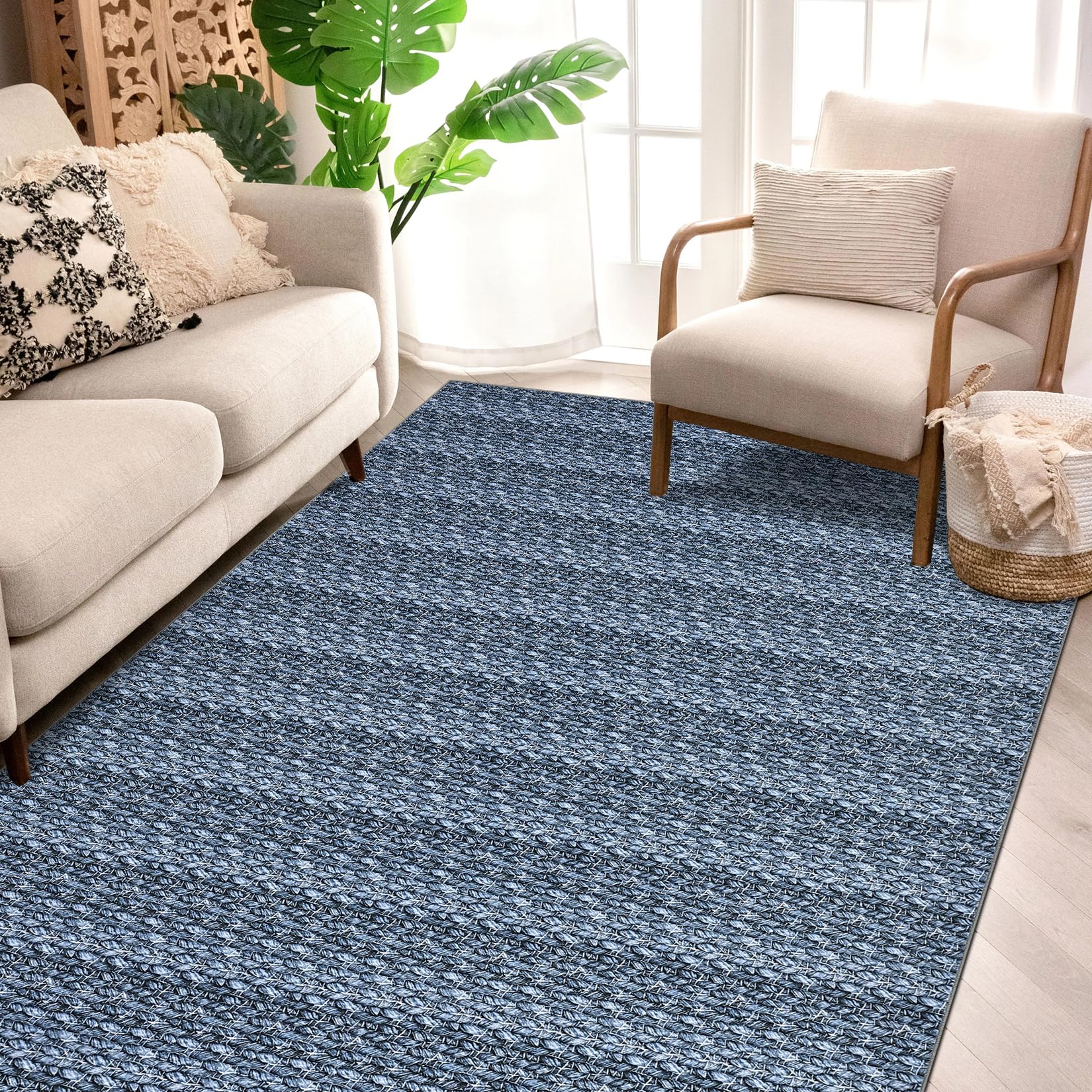 GARVEE 9x12 Area Rug - Modern Braided Washable Non-Slip Rug