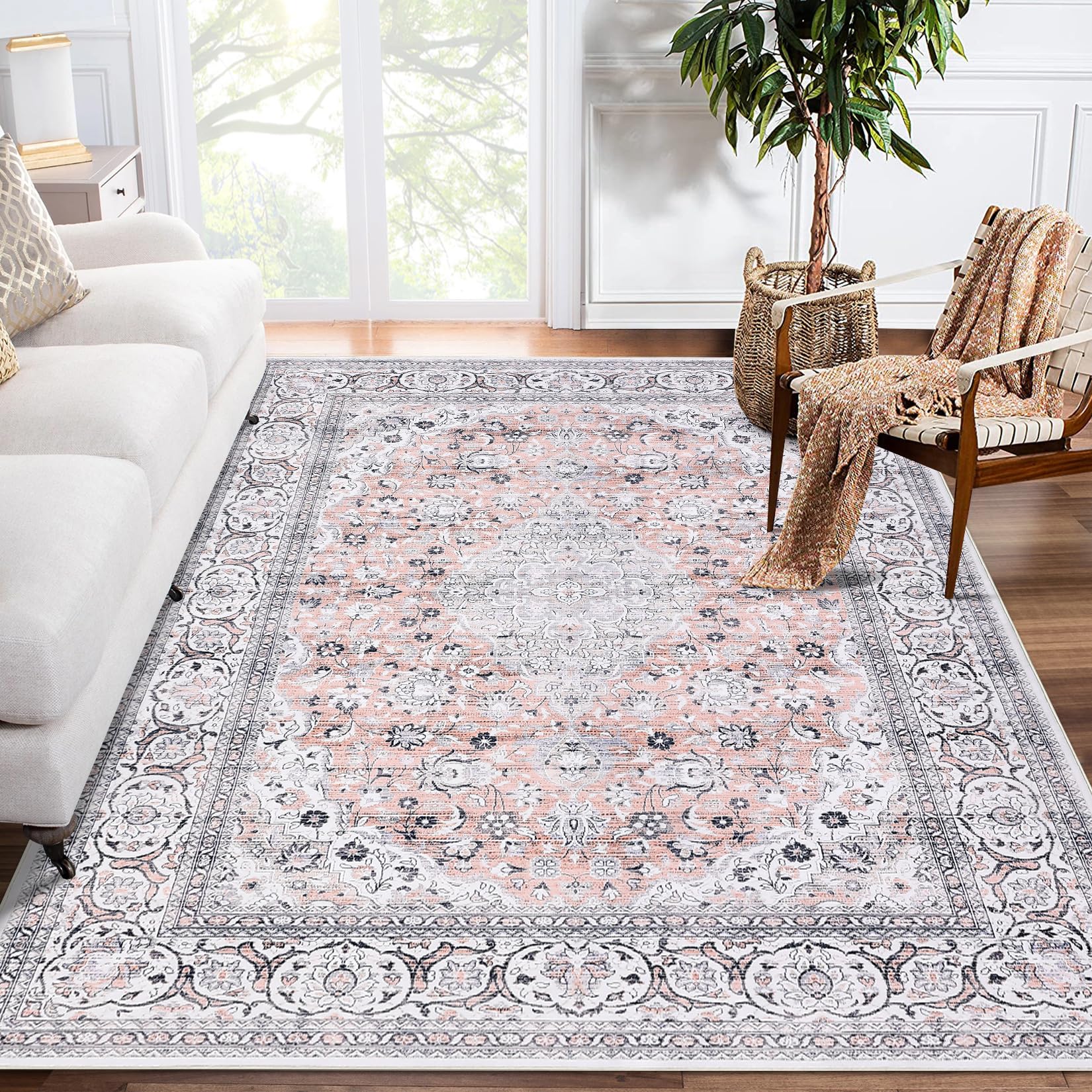 GARVEE Modern Rug 3x5 Pink - Stylish & Washable