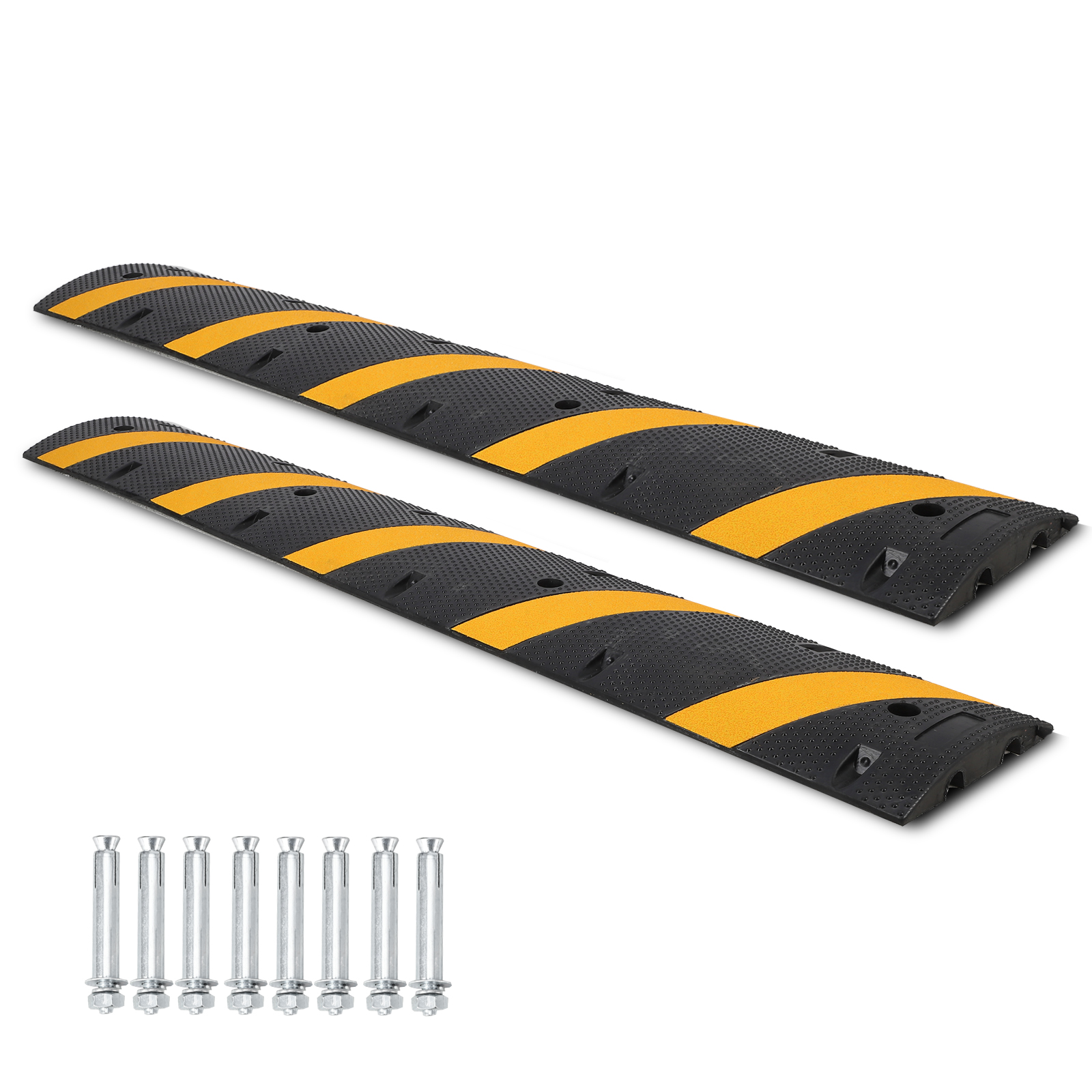 GARVEE 2PCS 6FT Rubber Speed Bump - Durable Cable Protector Ramp