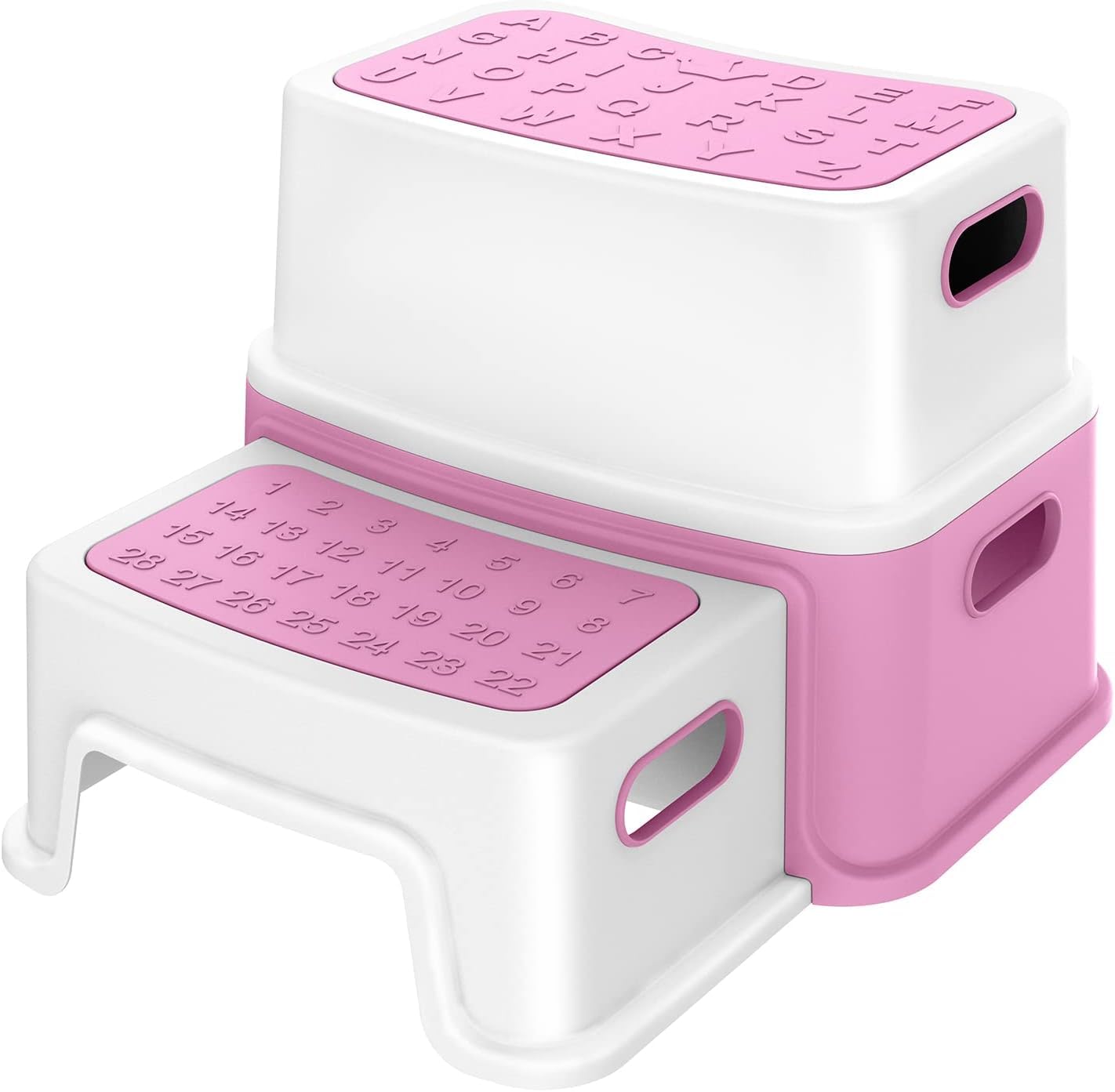 GARVEE 2 Step Stools for Kids - Multi-functional Pink Step Stool