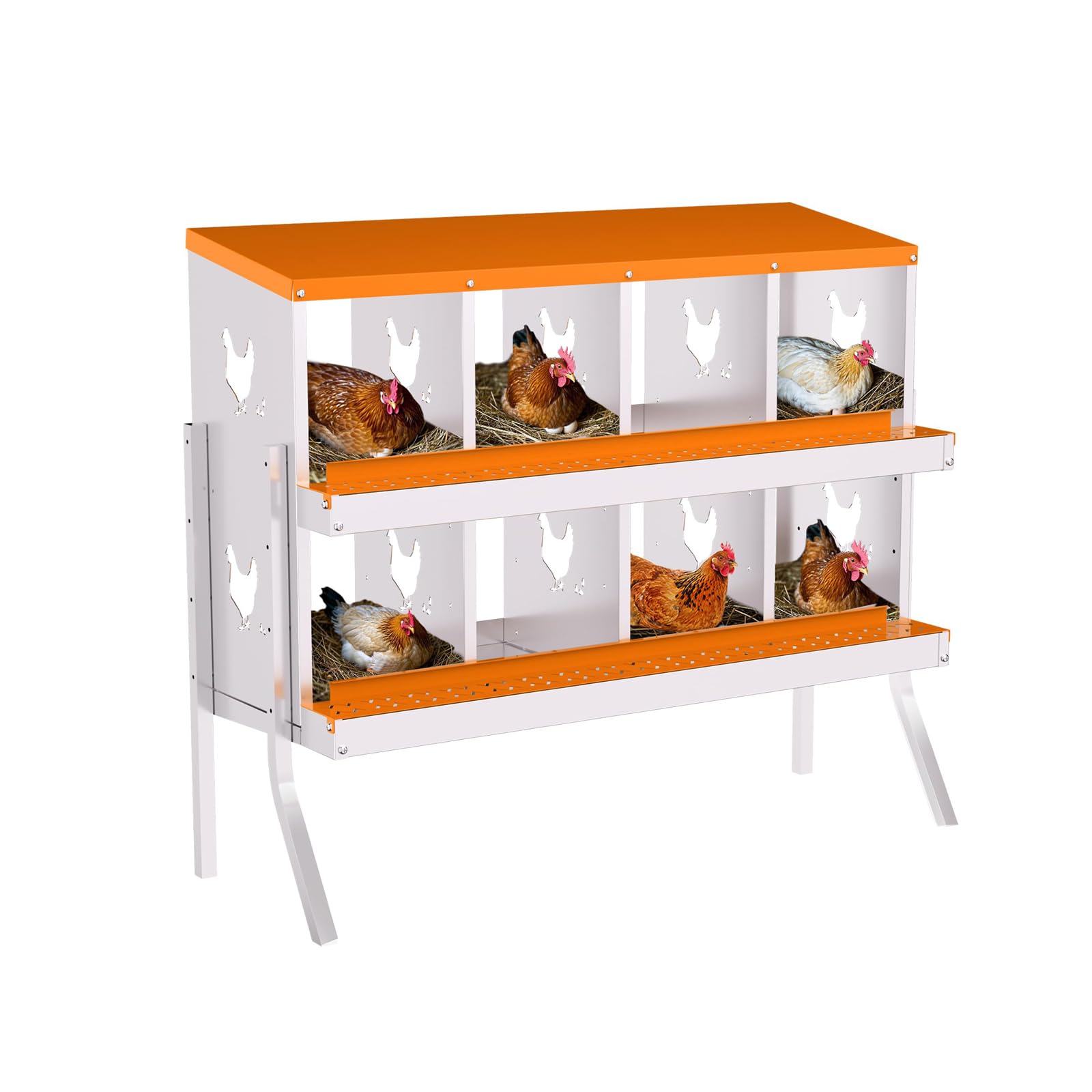 Garvee 8-Hole Bracket Legs Chicken Nesting Box Galvanized Steel Rustpr