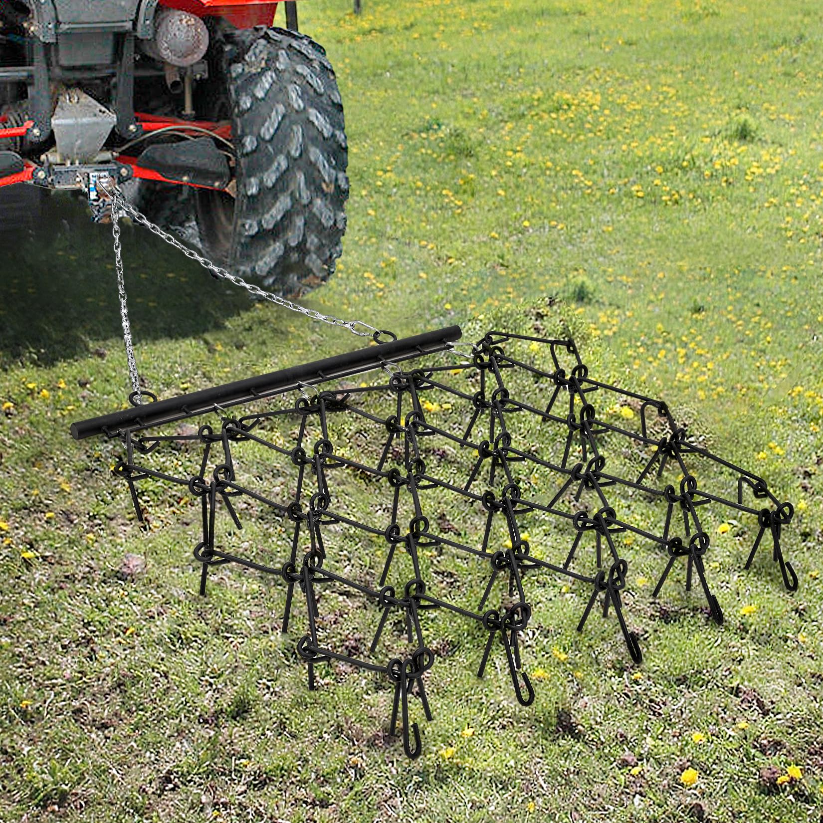 Garvee Heavy Duty Drag Harrow 4x4 FT Q235 Steel Mesh Foldable Tow Bar ...