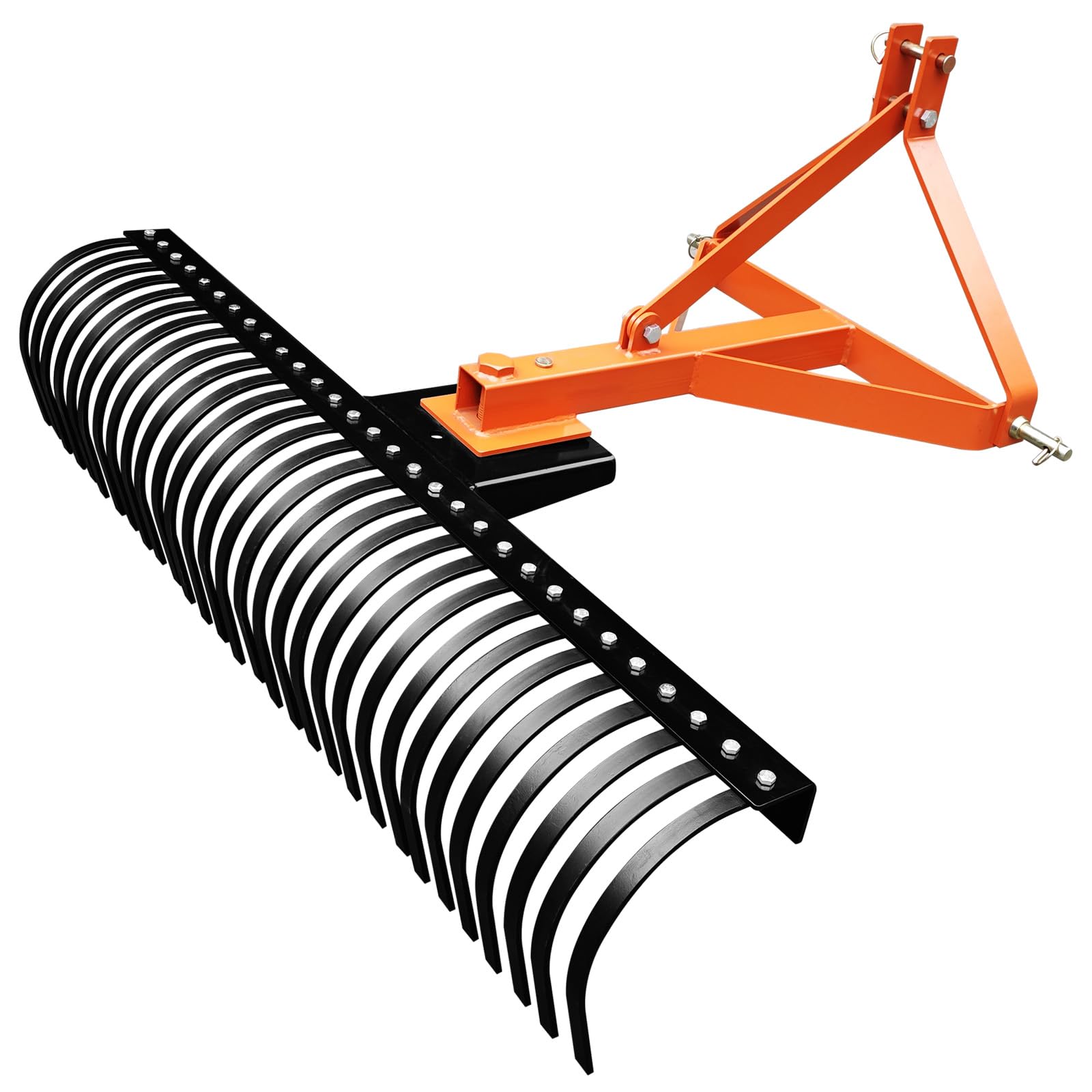 Garvee Landscape Rake 5 Ft 360 Rotation 30 Tines 3 Point Rock Rake for ...