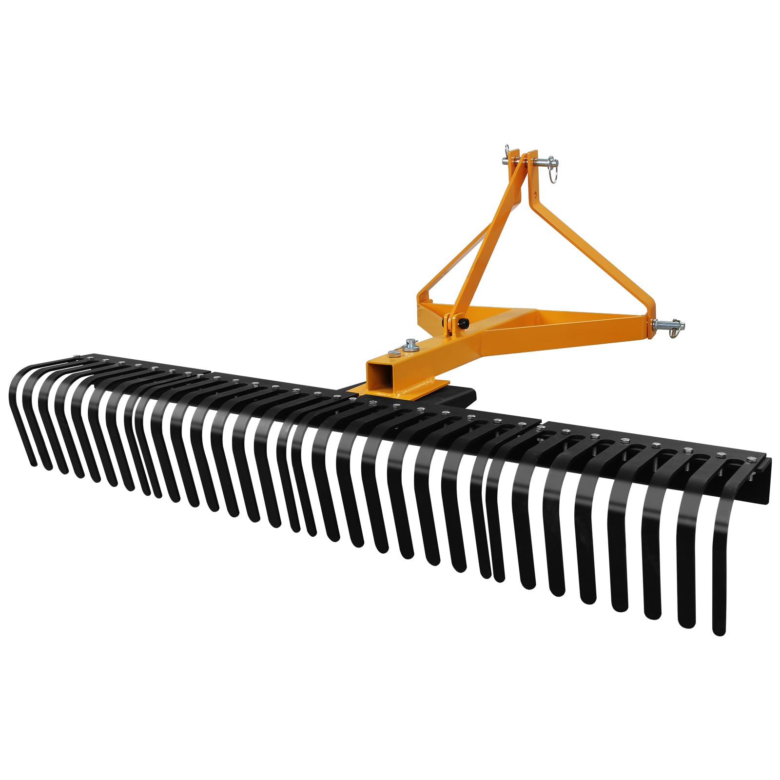 Garvee Landscape Rock Rake 5 FT 3-Point Attach Heavy Duty Steel Tines