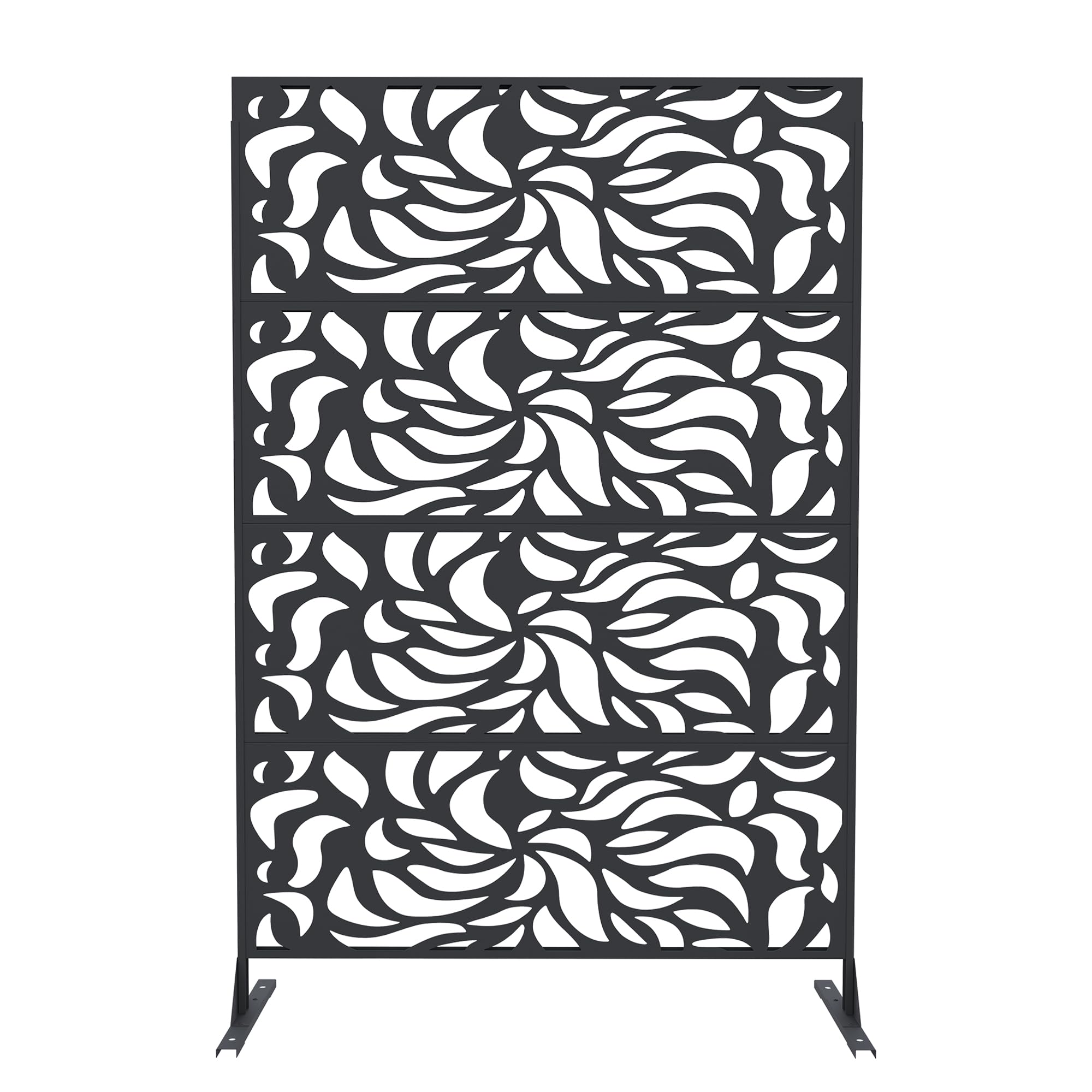 Garvee Metal Privacy Screen Panel Rustproof Outdoor Fence 70x46 Black ...