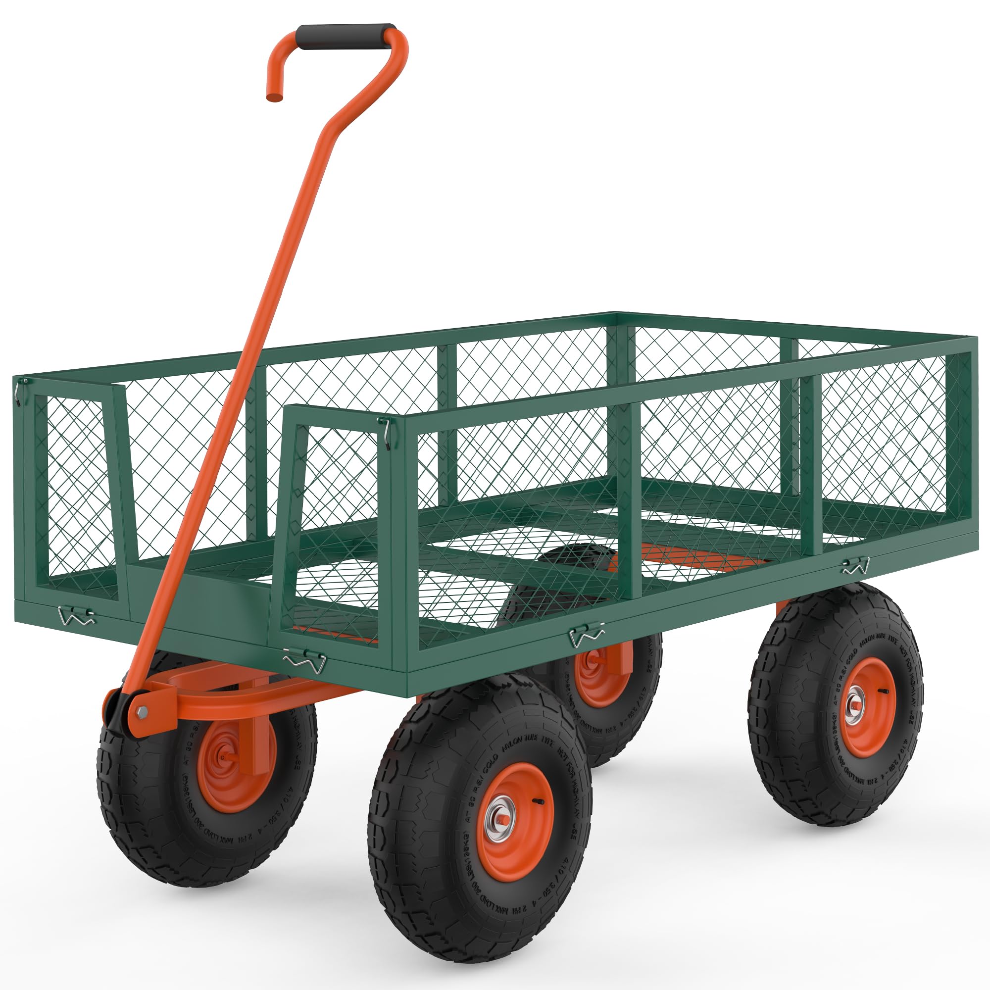 Garvee Garden Cart Heavy Duty 900 Lb Capacity Steel Mesh Bed 2-in-1 ...
