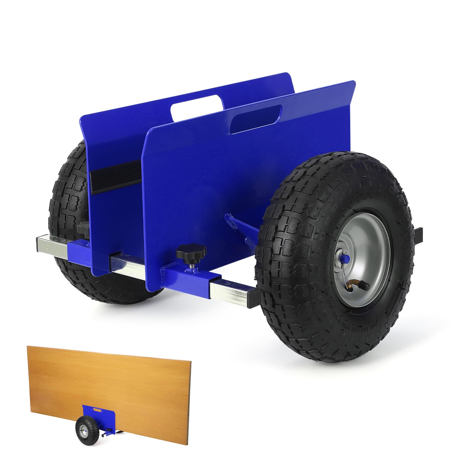 Garvee Panel Dolly Adjustable Clamp Inflatable 10" Rubber Tires Alloy ...