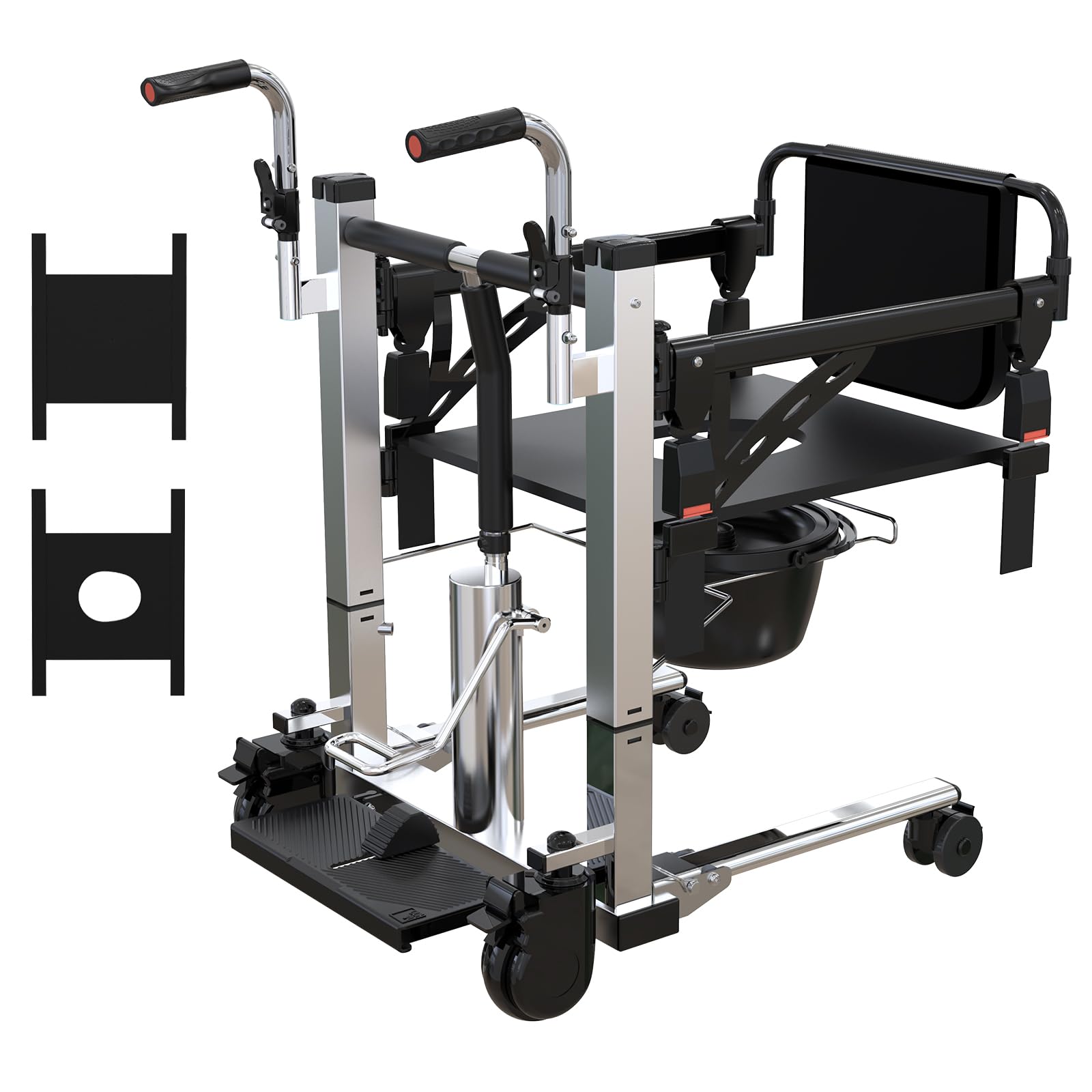Garvee Hydraulic Patient Lift Transfer Chair, Portable Adjustable Heig