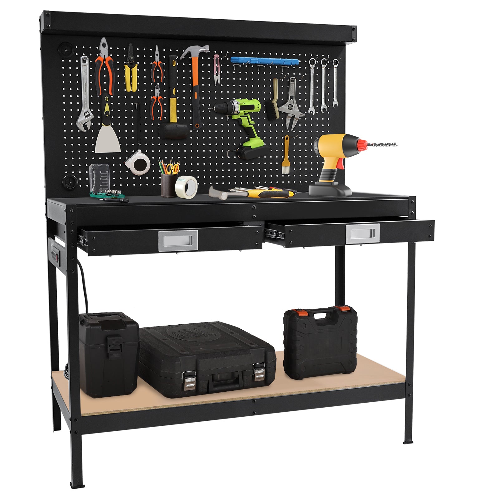 Garvee 48" x 22'' Workbench, Heavy Duty Steel Tool Storage Work Table