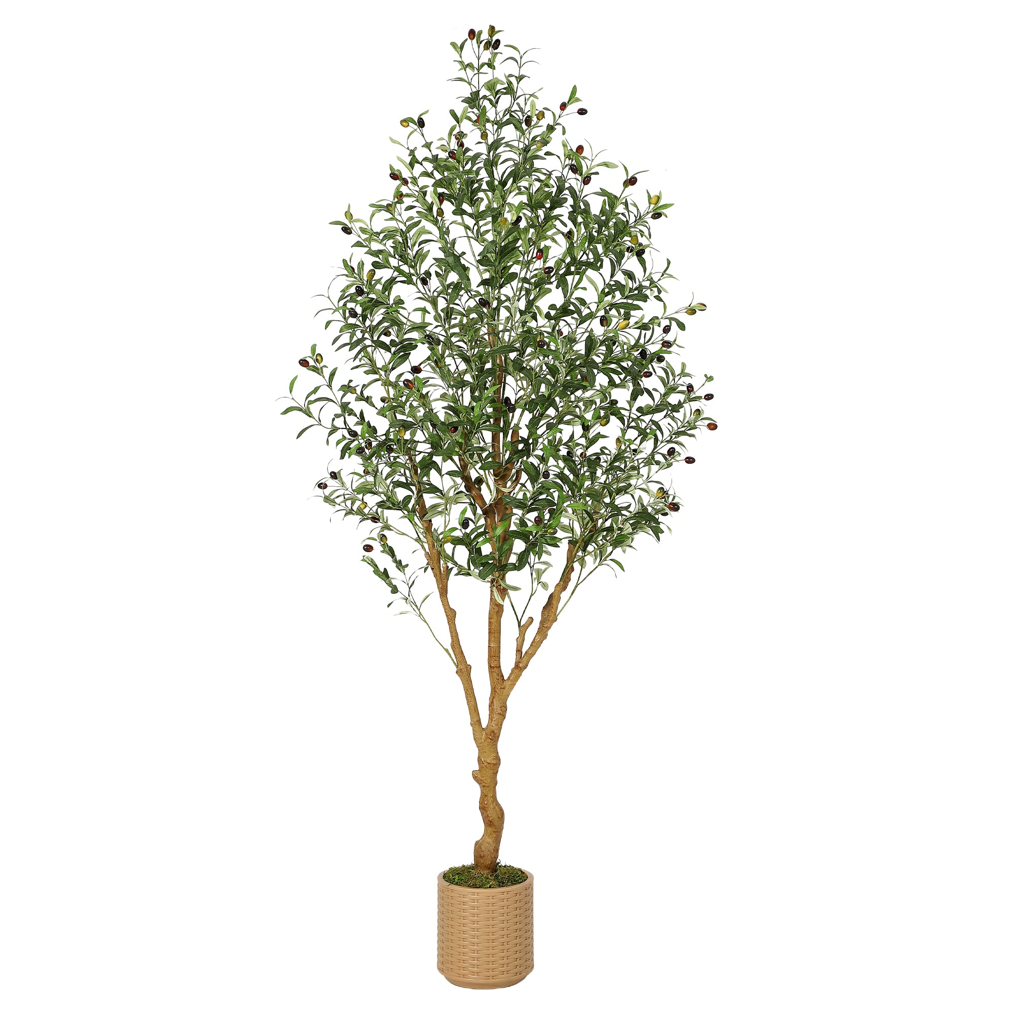 Garvee Home Luxury 8ft Artificial Olive Tree In Woven Basket, Realisti