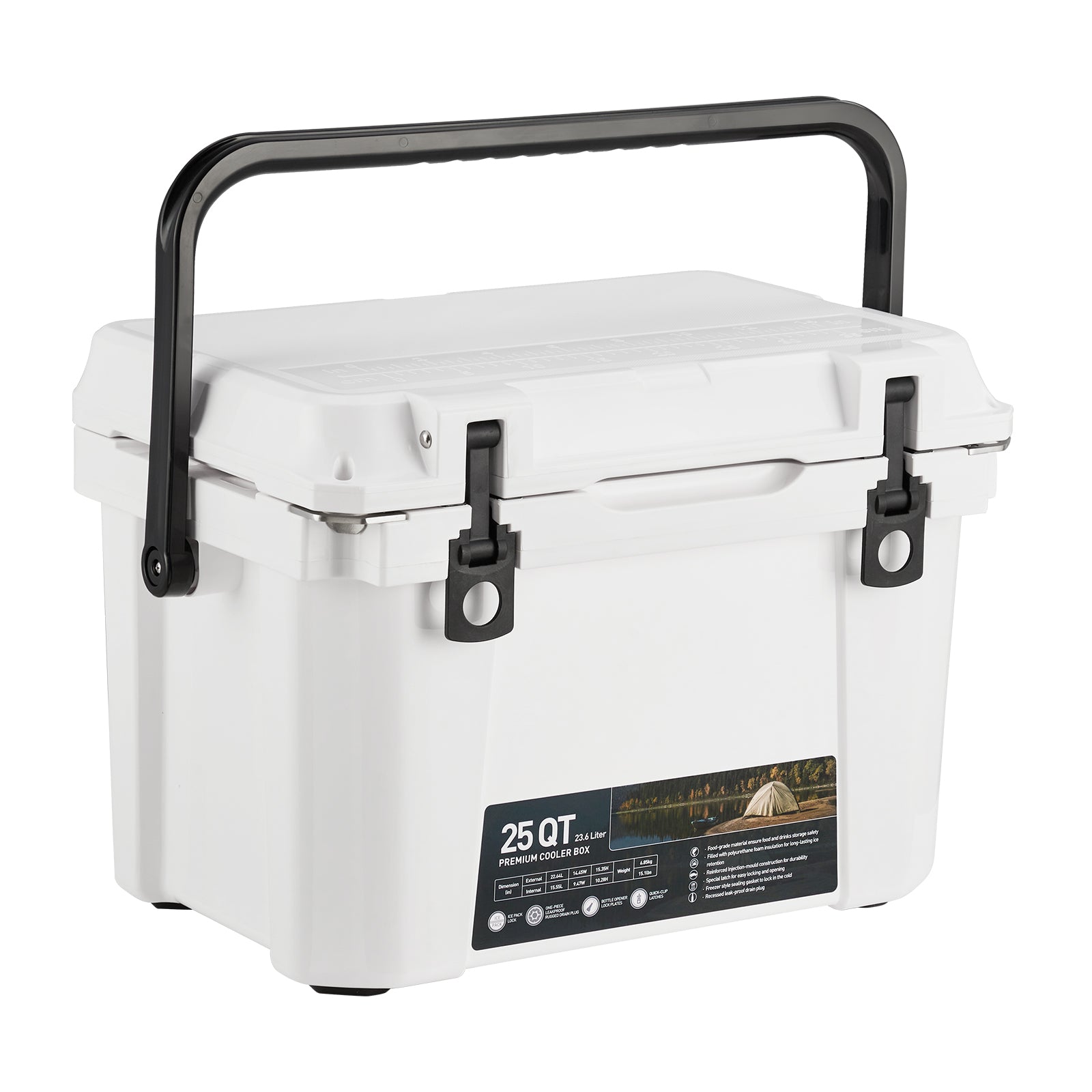 Garvee 20 Quart Portable Ice Cooler, Heavy Duty Ice Chest with Portabl