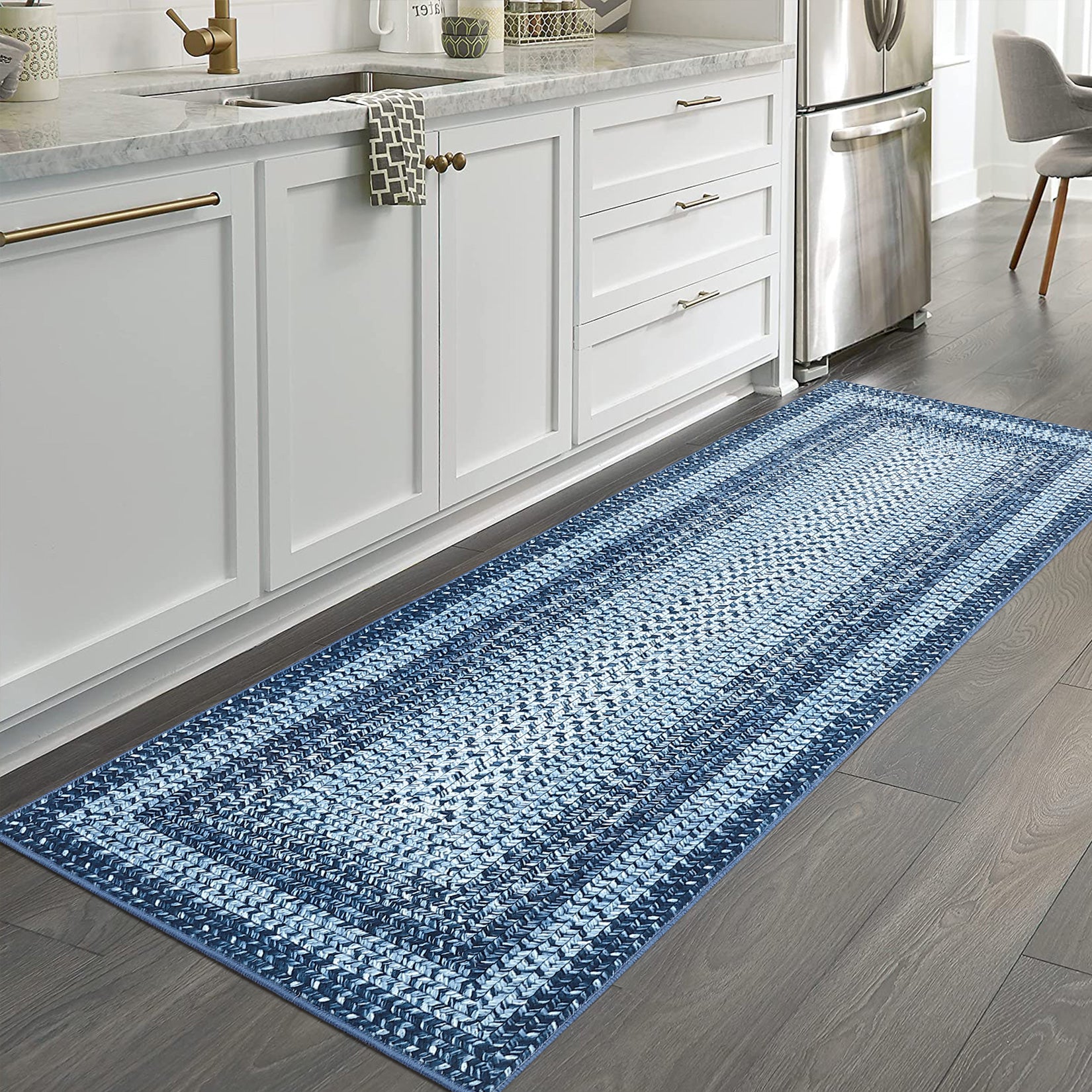 GARVEE Modern Boho Runner Rug - 2x8 Ultra-Thin Washable Non-Slip Polyester