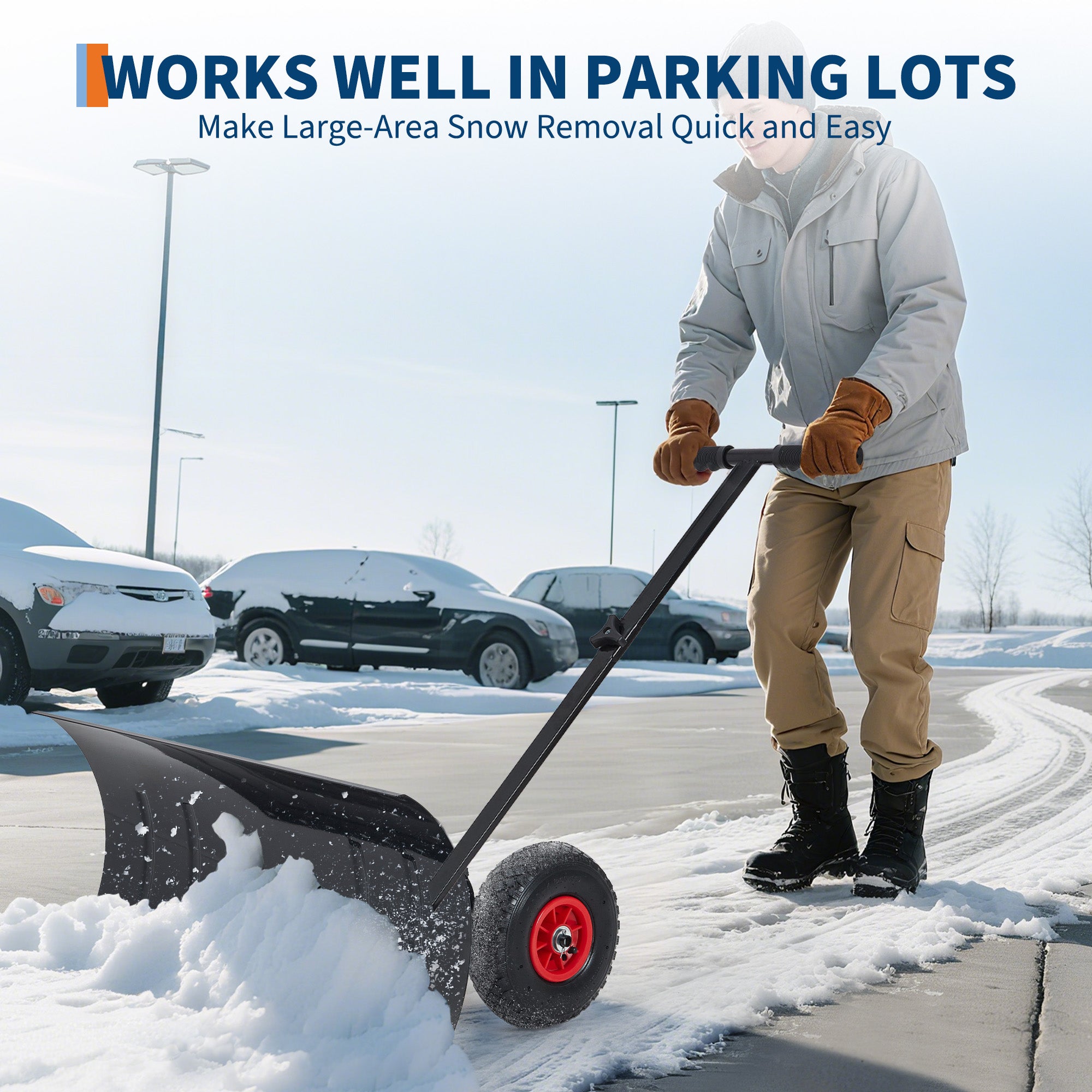 Angle Adjustable Snow Shovel Snow Shovel With Wheels - Adjustable Angle ...